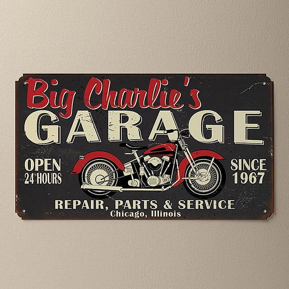 Personalized Tin Sign - My Garage Black - Walmart.com