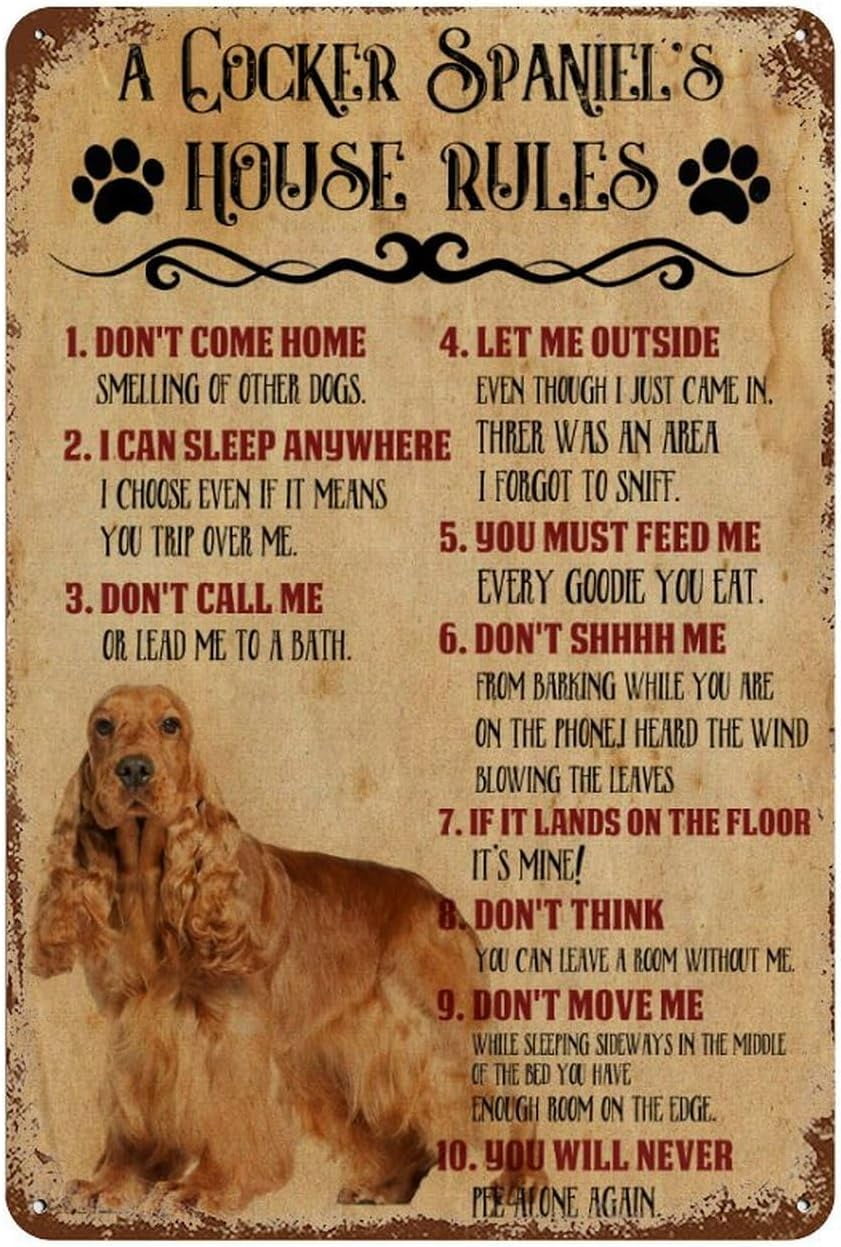 Personalized Tin Signs Dog's House Rules Signs Dog Life Funny Animal ...