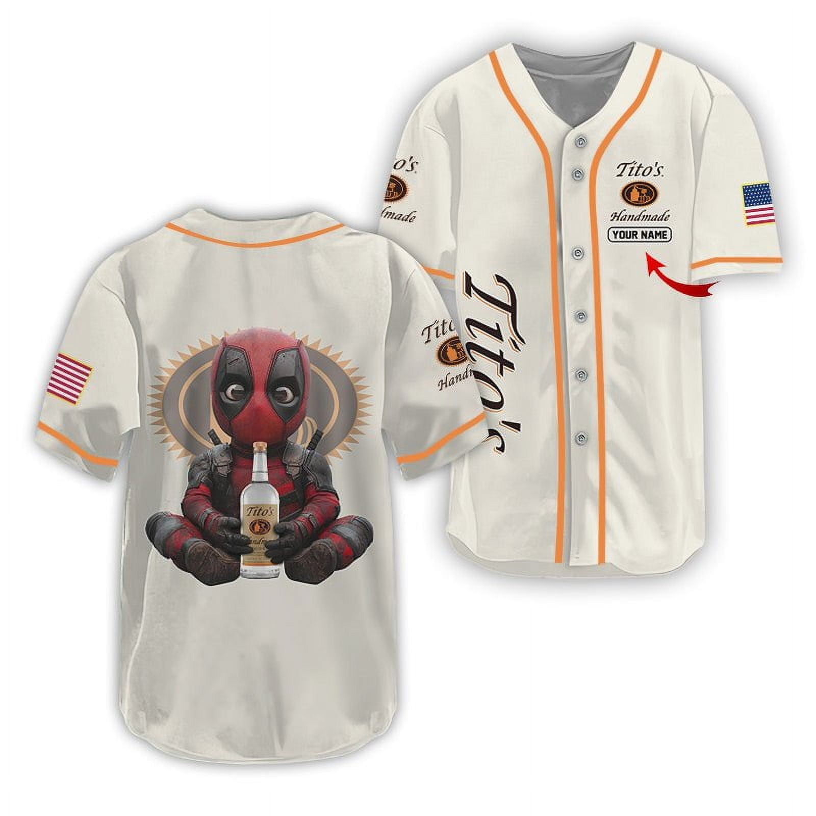 Personalized Tito's Time with Deadpool Baseball Jersey - Walmart.com