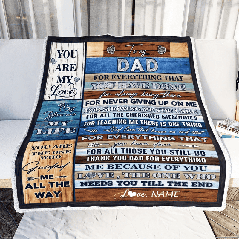 Personalized To My Dad Blanket from Daughter or Son, Custom Fleece ...