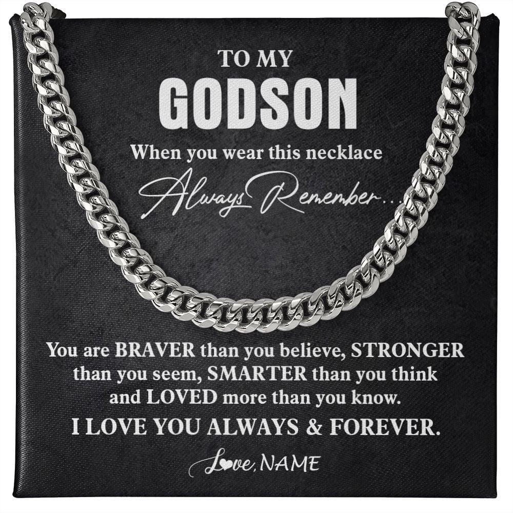 Personalized To My Godson Necklace Cuban From Godmother Uncle Aunt You ...