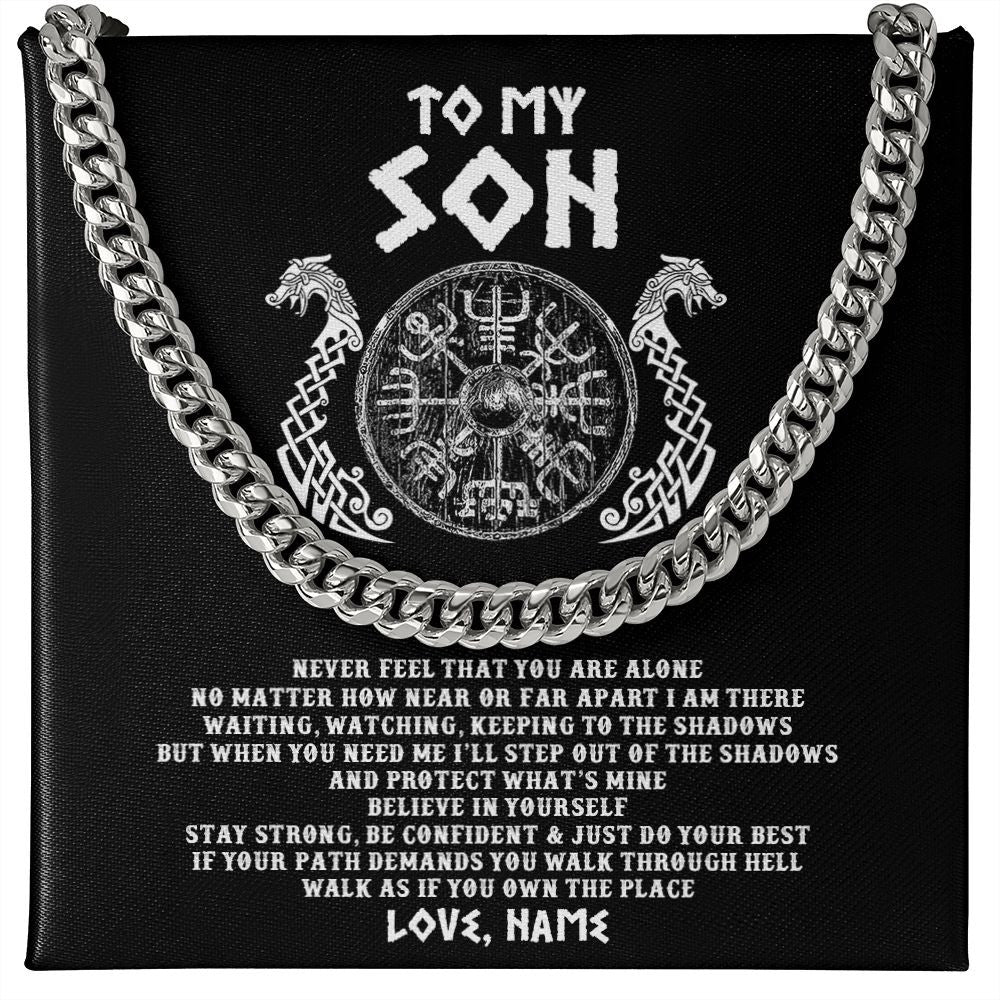 Personalized To My Son Necklace Viking Never Feel You Are Alone Odin ...