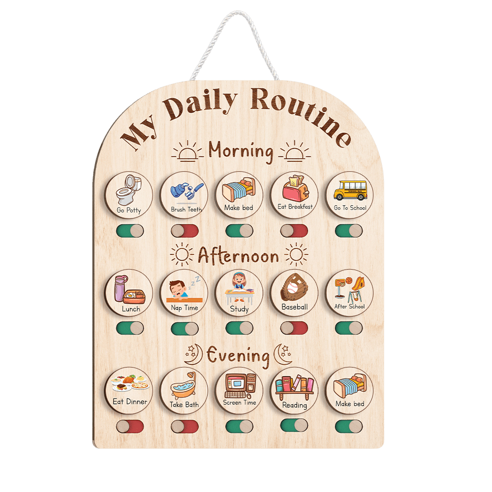 Daily Routine Chart for Toddlers (Ages 3-5), Morning and Bedtime Chart ...