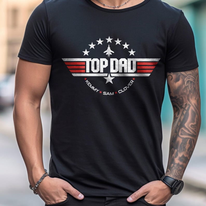 Personalized Top Dad Shirt, Father's Day Shirt, Custom Top Dad Tshirt ...