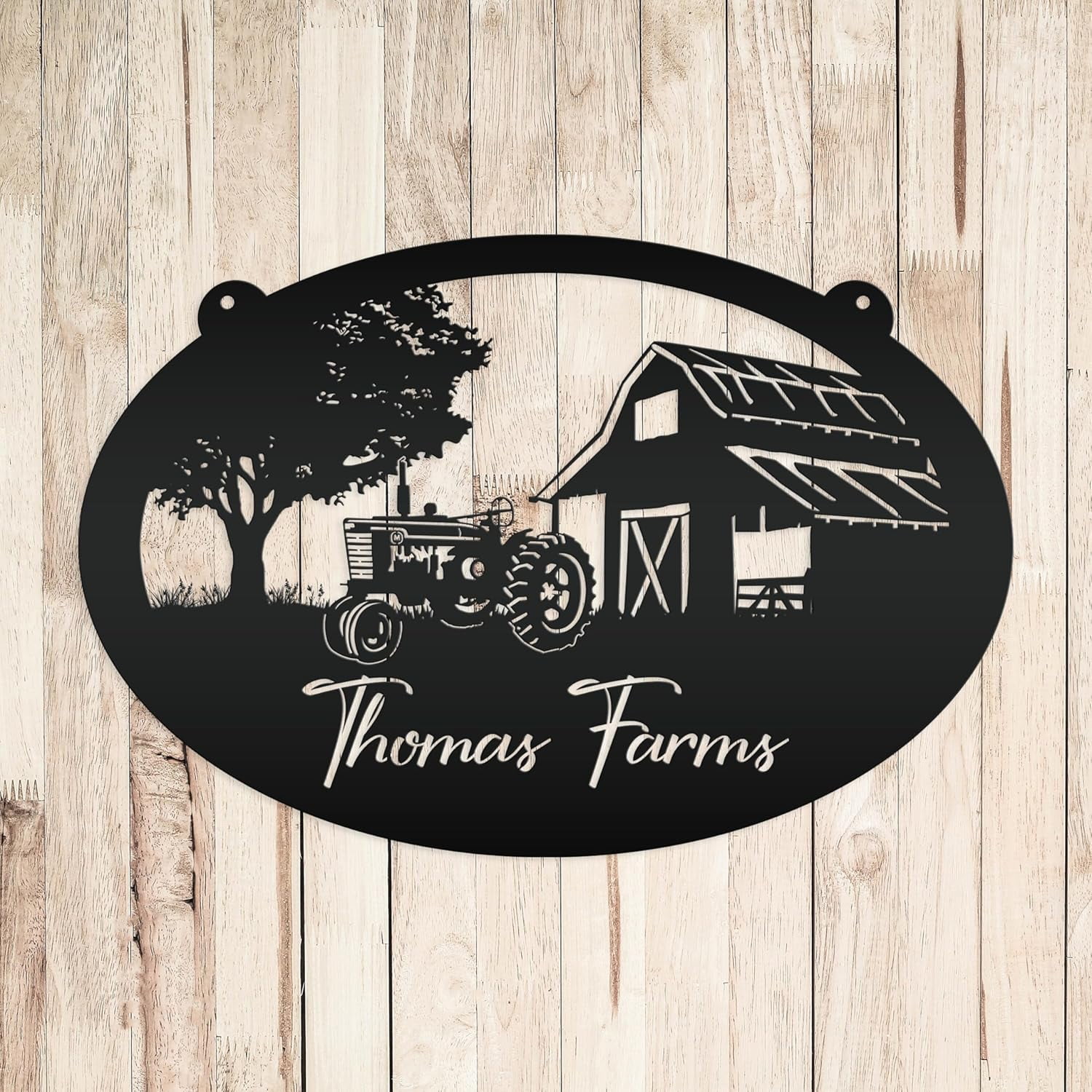 Personalized Tractor and Barn Metal Sign, Family Farm Sign, Custom ...