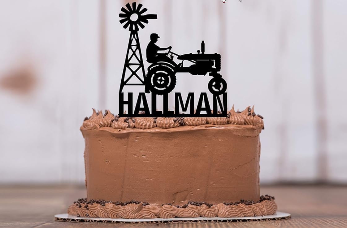 Personalized Tractor Birthday Cake Topper, Farm Decor, Tractors Theme ...