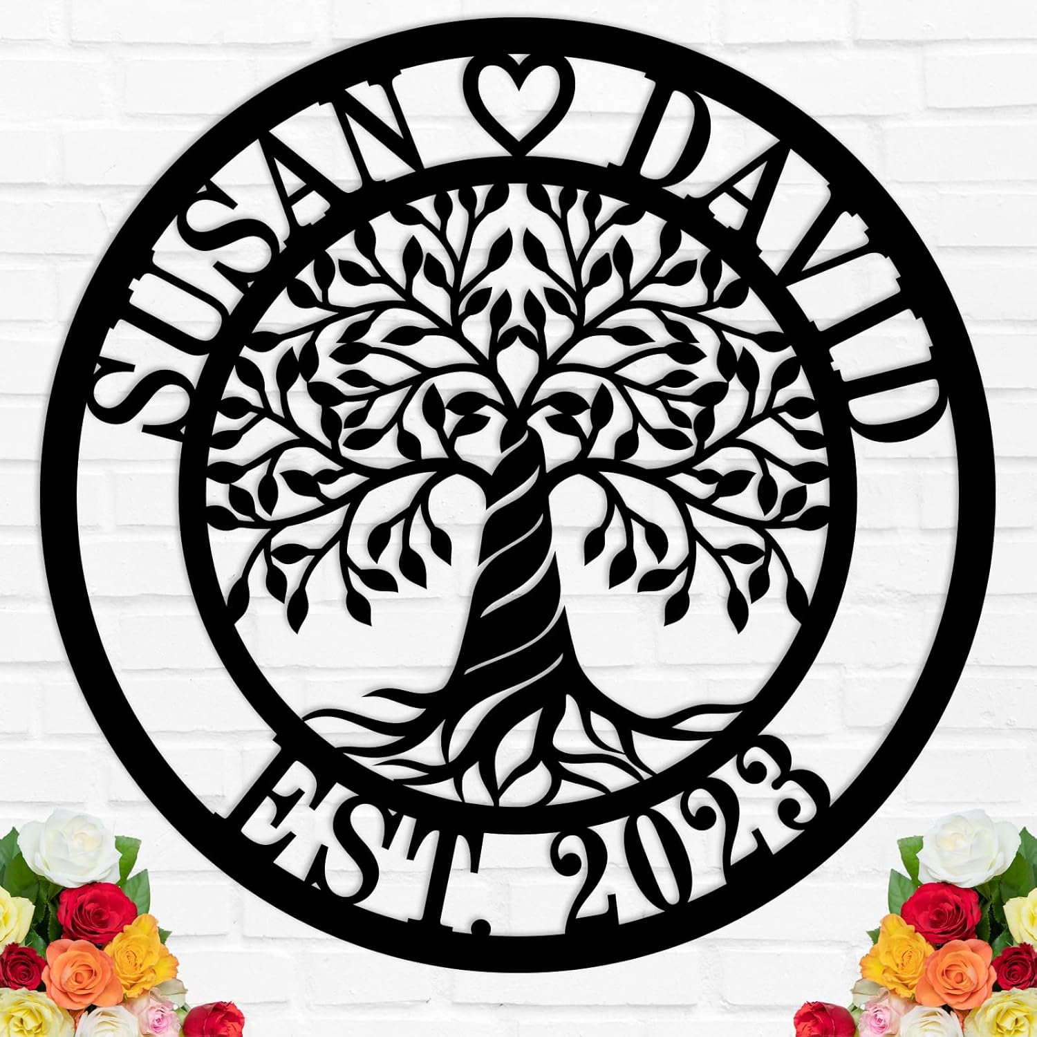 Personalized Tree of Life Metal Sign, Custom Tree of Life Wall Art ...