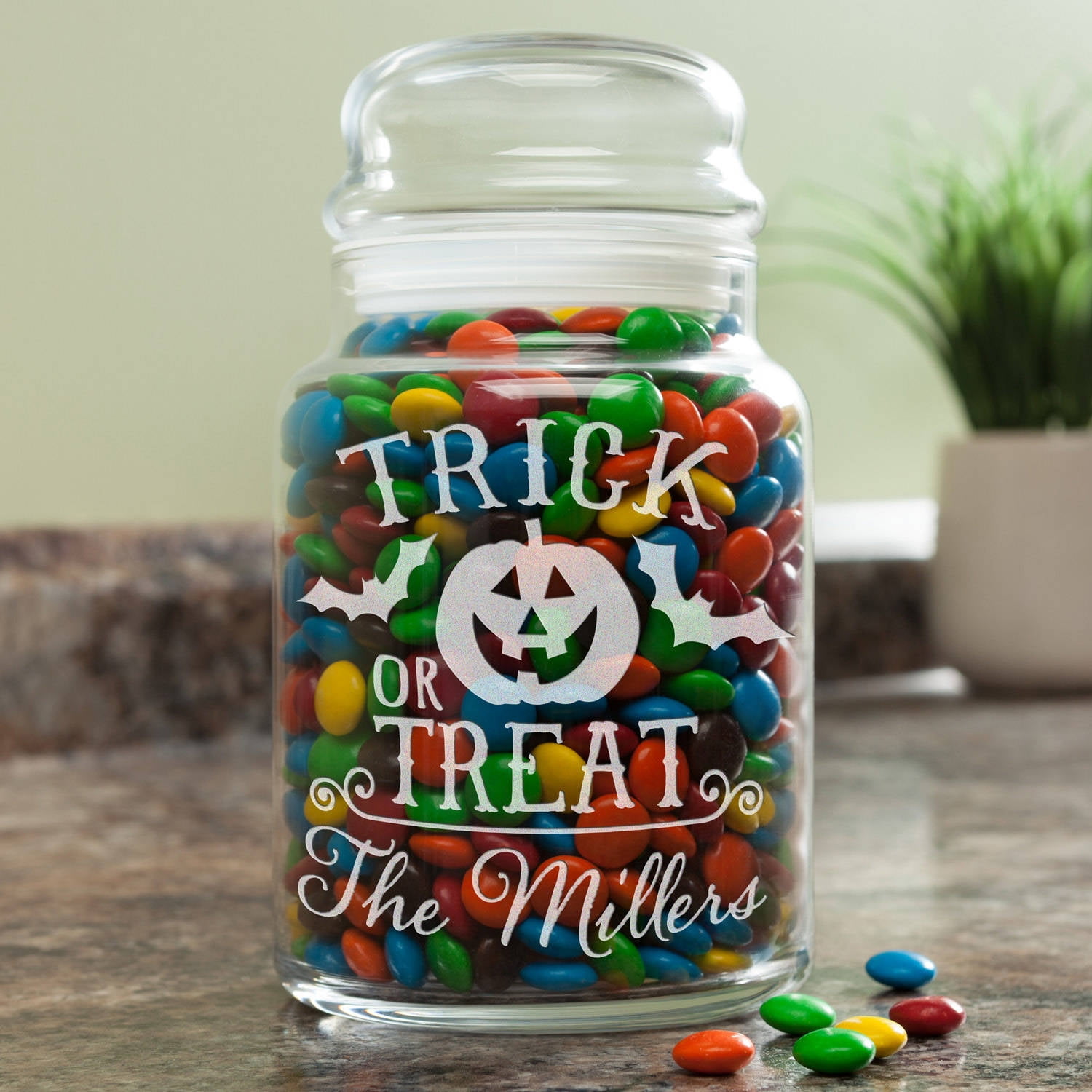 Personalized Trick Or Treat Glass Jar - Walmart.com
