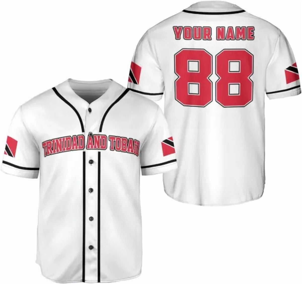 Personalized Trinidad & Tobago Baseball Jersey, Trinidad and Tobago ...