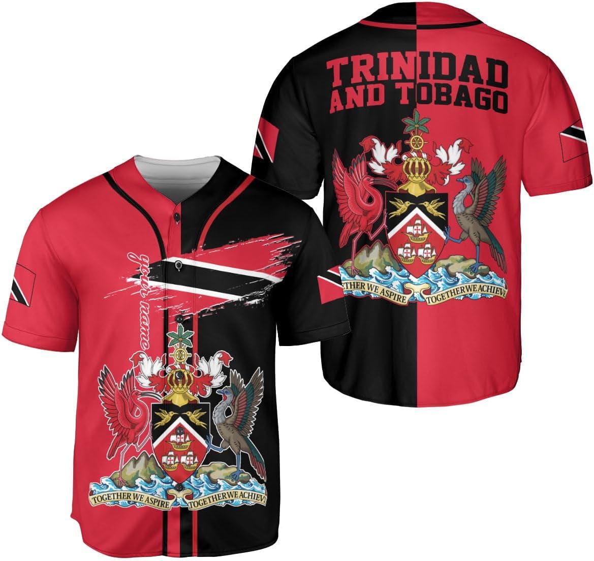 Personalized Trinidad & Tobago Baseball Jersey, Trinidad and Tobago ...