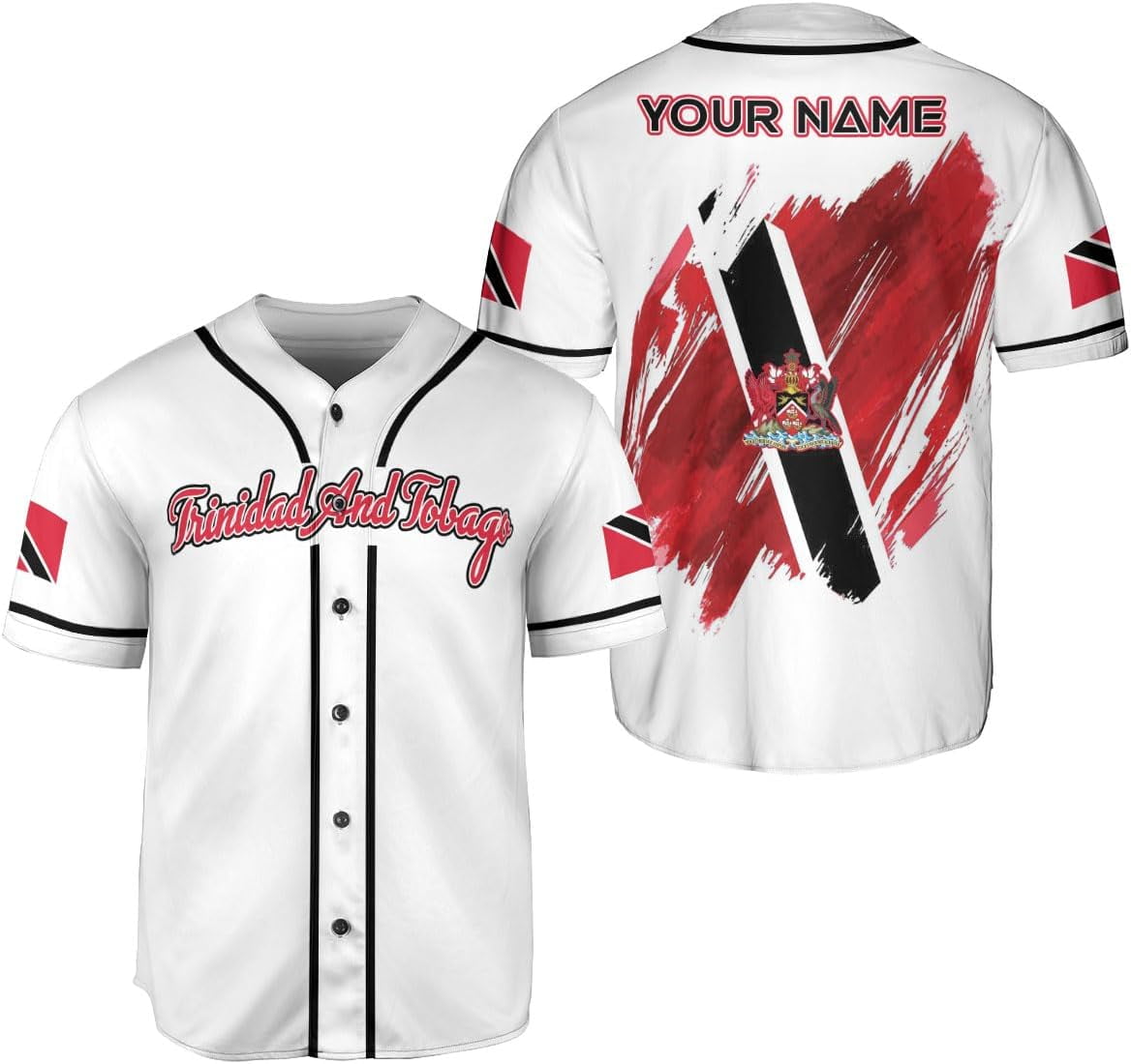 Personalized Trinidad & Tobago Baseball Jersey, Trinidad and Tobago ...