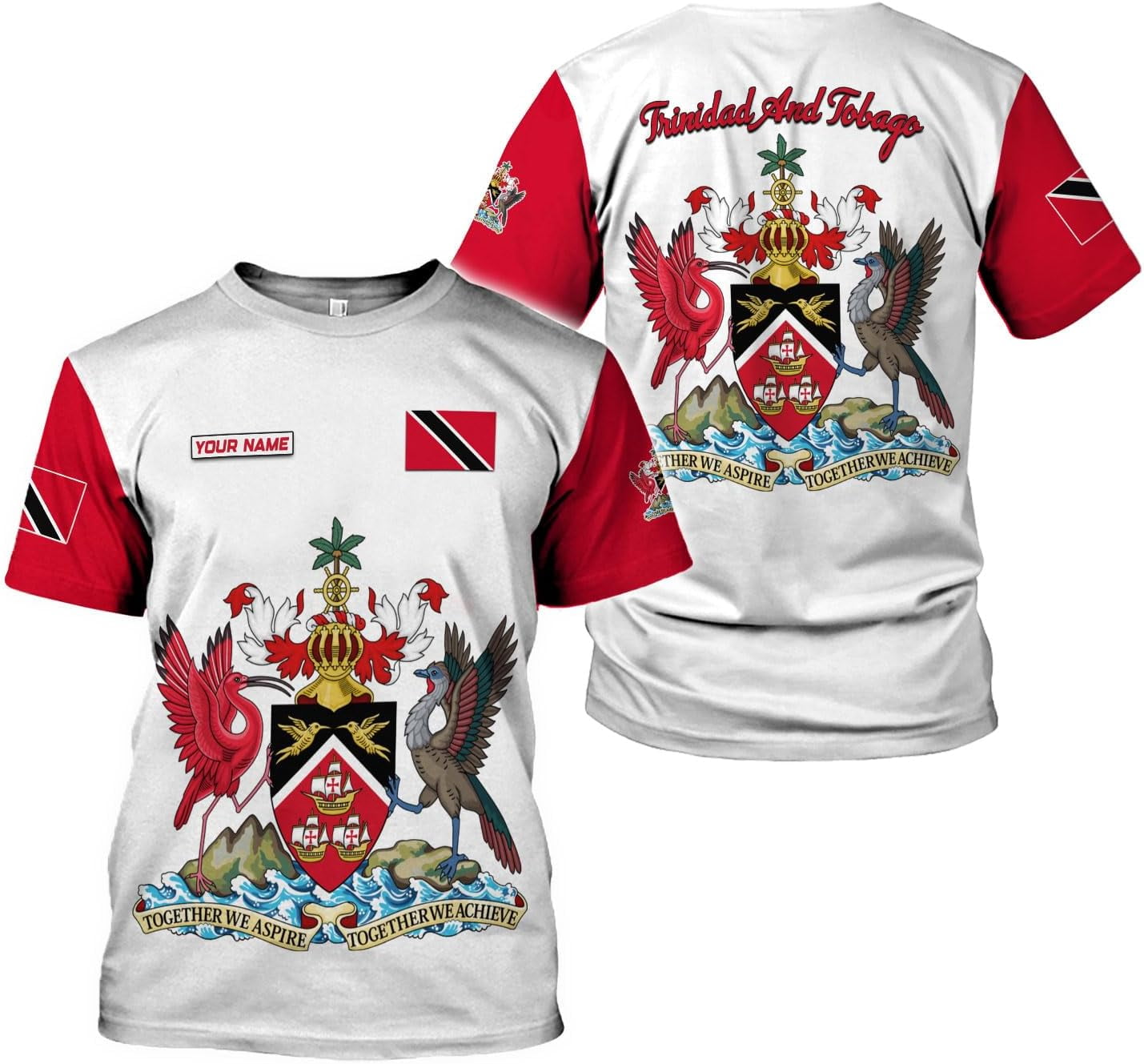 Personalized Trinidad and Tobago Shirt Trinidad and Tobago Coat of Arms ...