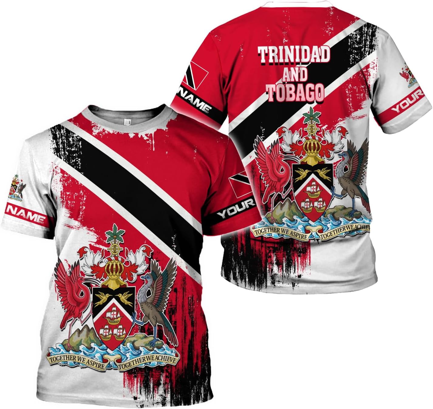 Personalized Trinidad and Tobago Shirt Trinidad and Tobago Coat of Arms ...