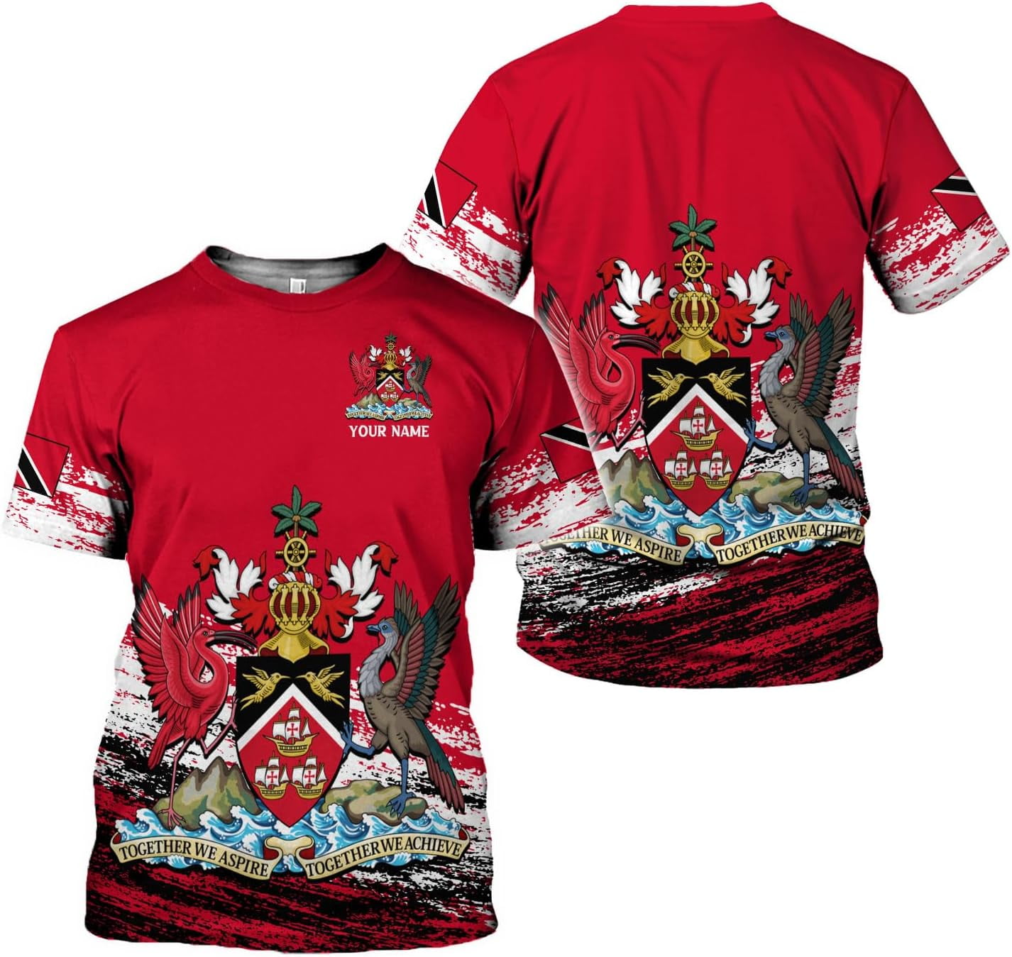 Personalized Trinidad and Tobago Shirt Trinidad and Tobago Coat of Arms ...