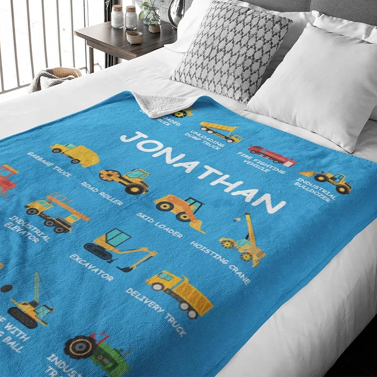 Personalized Truck Blanket for Kids | Name Truck Throw Blanket | 4 Size ...