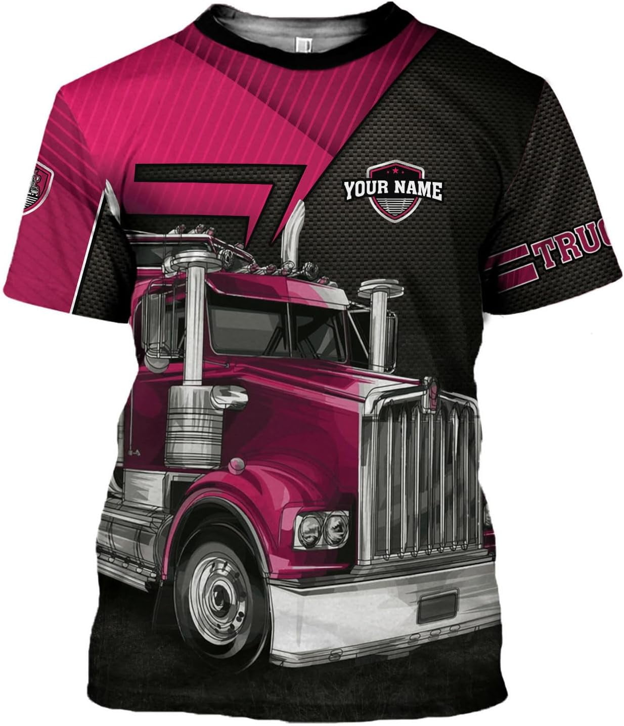 Personalized Trucker Shirt Custom US Flag Truck Driver Hoodie T-Shirt ...