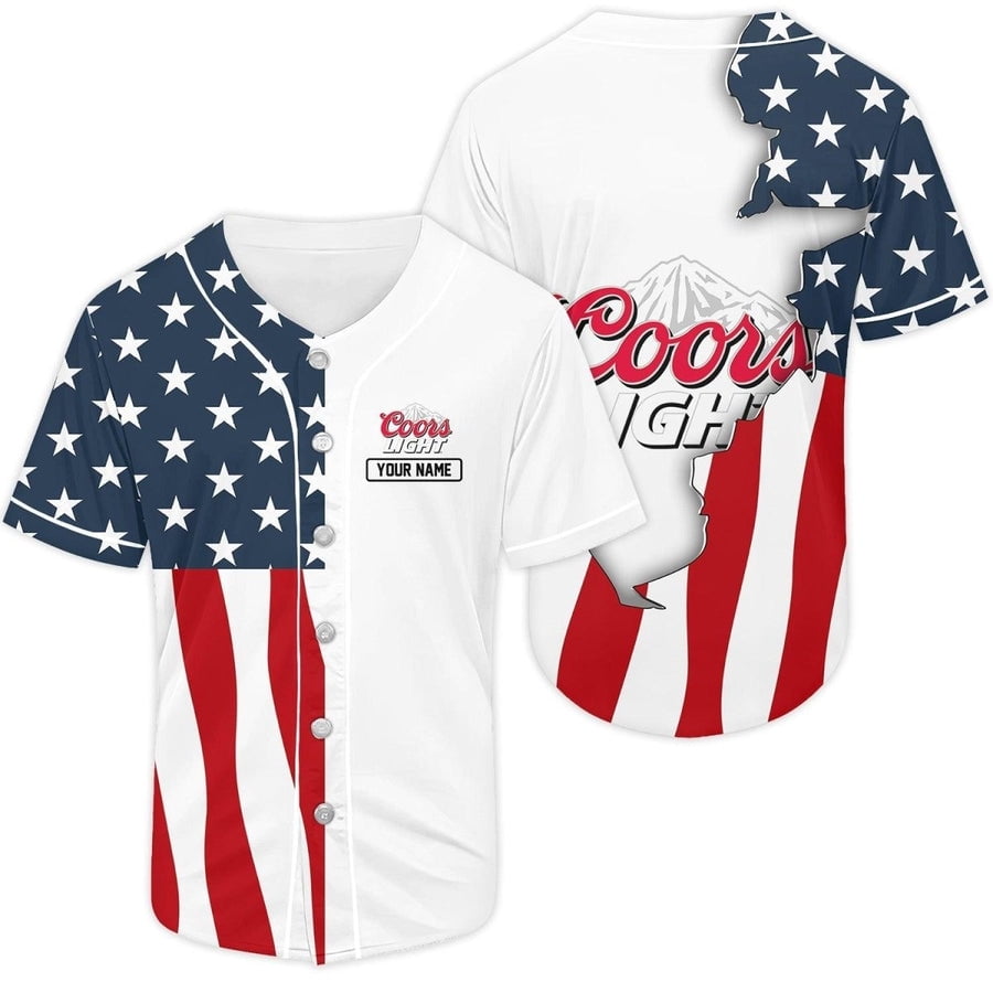 Personalized US Flag Coors Light Baseball Jersey - Walmart.com