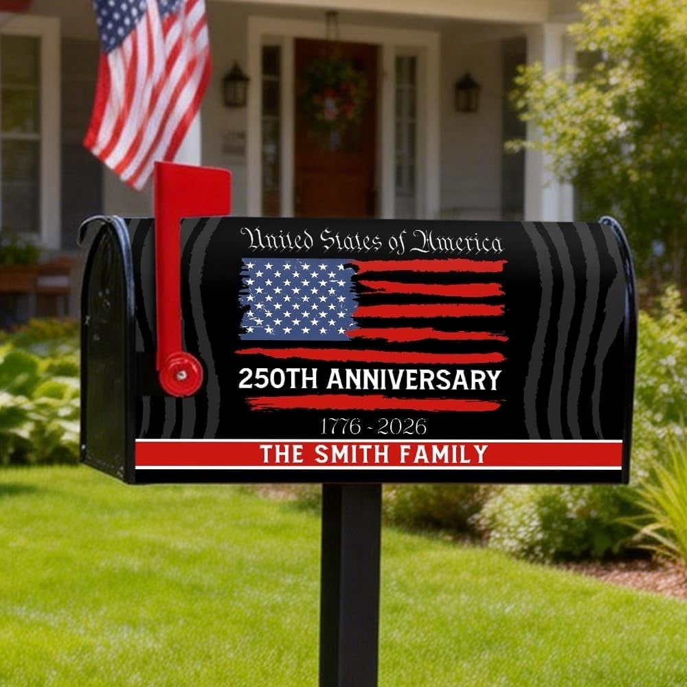 Personalized USA 250th Anniversary Magnetic Mailbox Cover American Flag ...