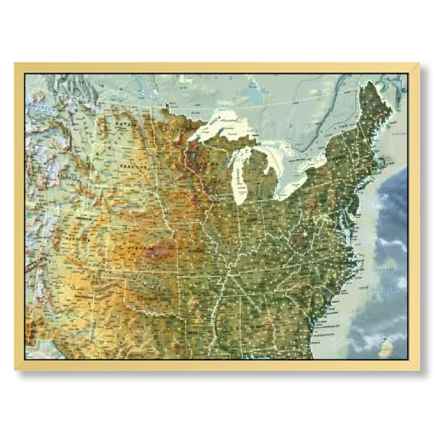 Personalized USA VFR Pinnable Pilot's Map - Solid Wood Brown Frame ...