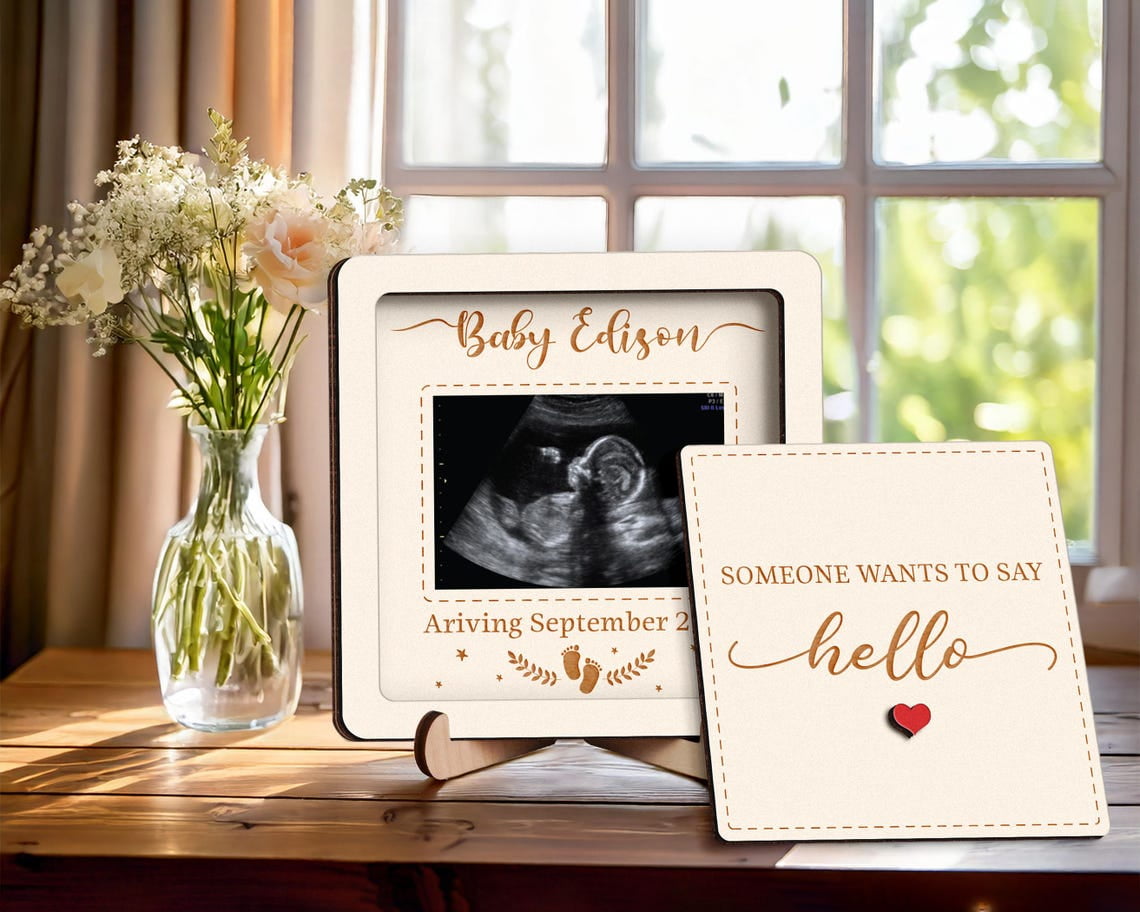 Personalized Ultrasound Magnet, Baby Arrival Announcement Fridge Magnet ...