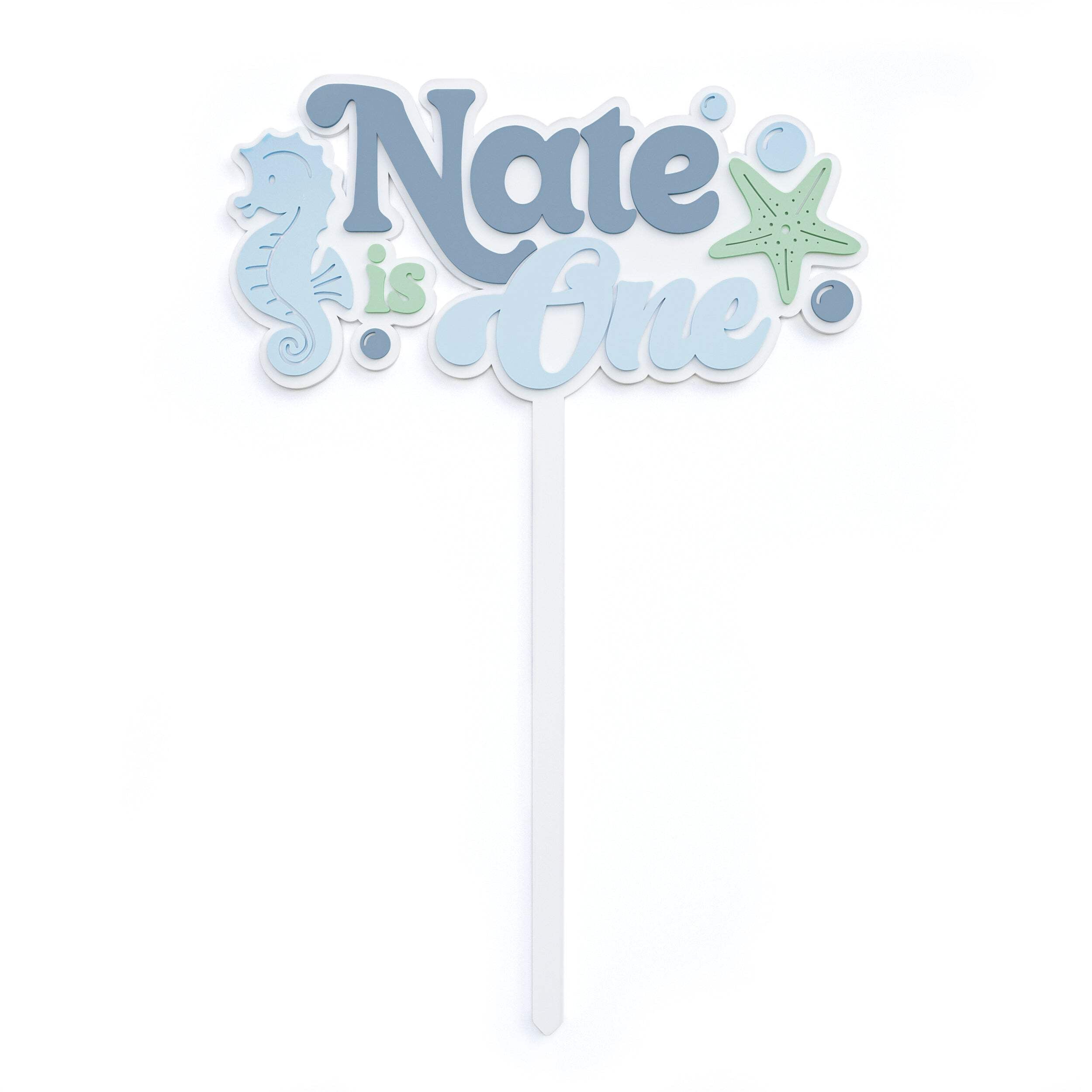 Personalized Under the Sea Baby Boy Acrylic Cake Topper - Walmart.com