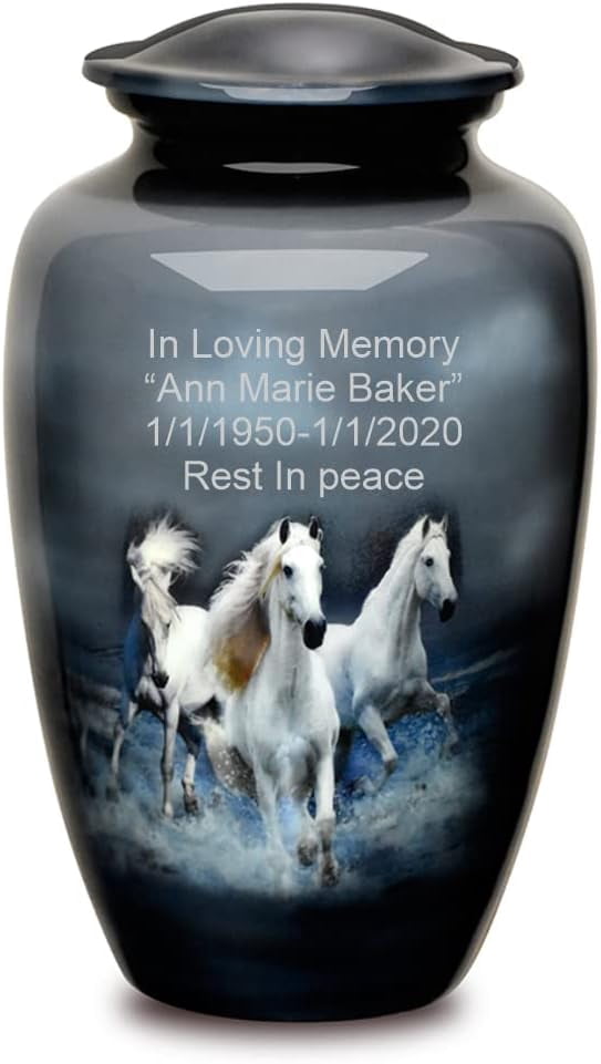 Personalized Urns for Human Ashes, Customized 3 Horses Adult Cremation ...