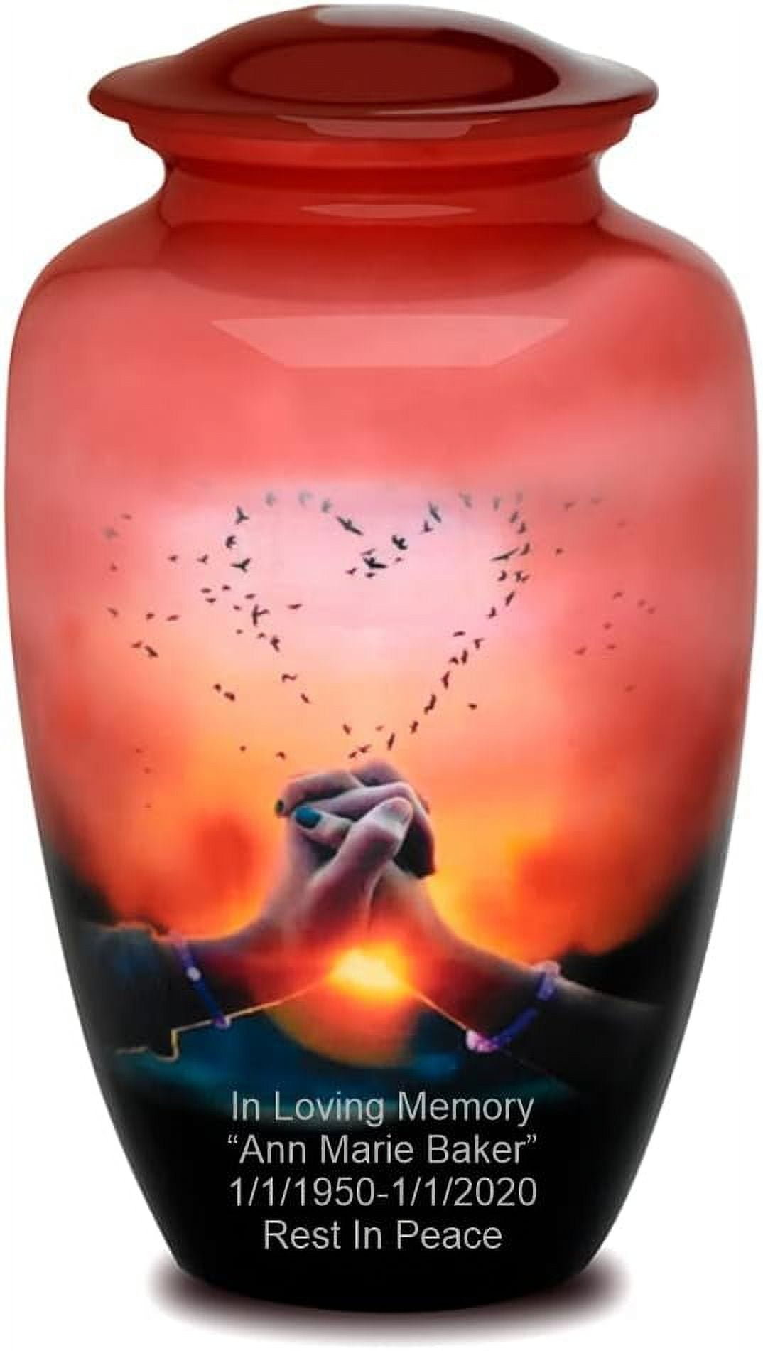 Personalized Urns for Human Ashes, Customized Couple Hand Adult ...