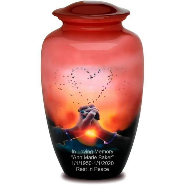 Personalized Urns for Human Ashes, Customized Couple Hand Adult ...
