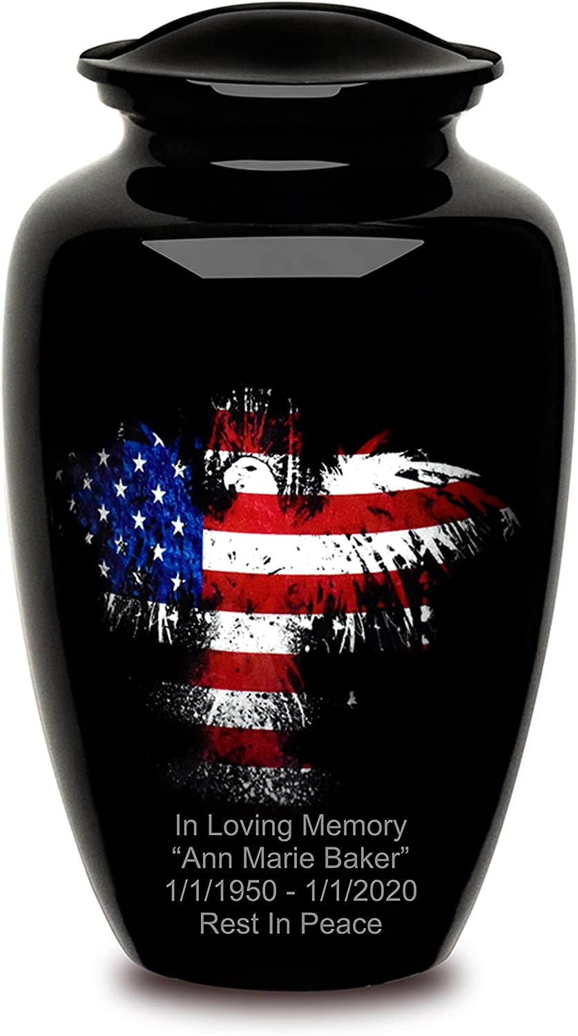 Personalized Urns for Human Ashes, Customized Eagle Flag Adult ...