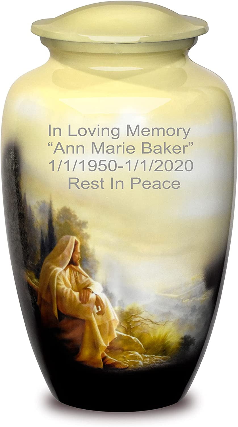 Personalized Urns for Human Ashes, Customized Sitting Jesus Adult ...