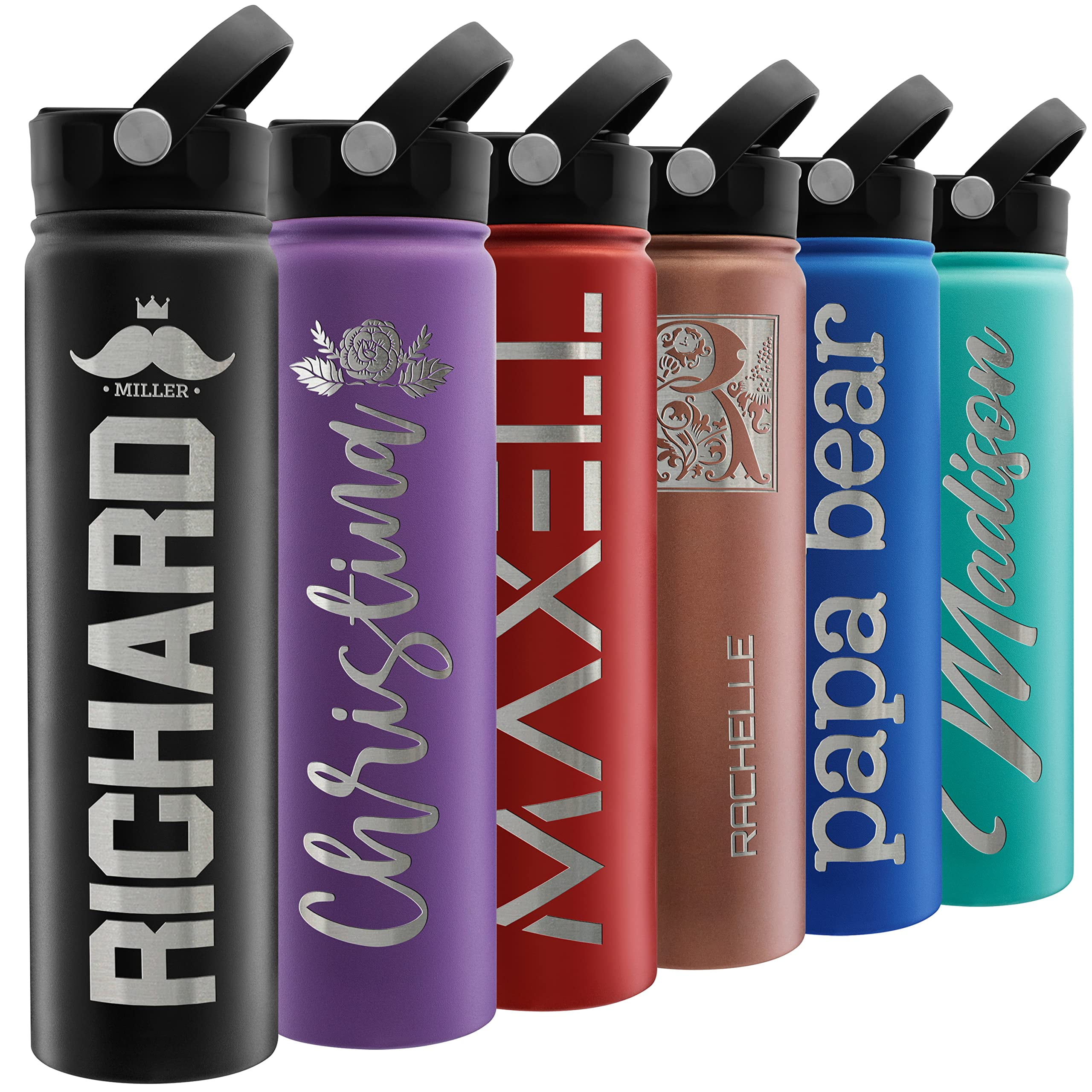 Personalized Vacuum Insulated Water Bottle with Straw Lid and Handle ...