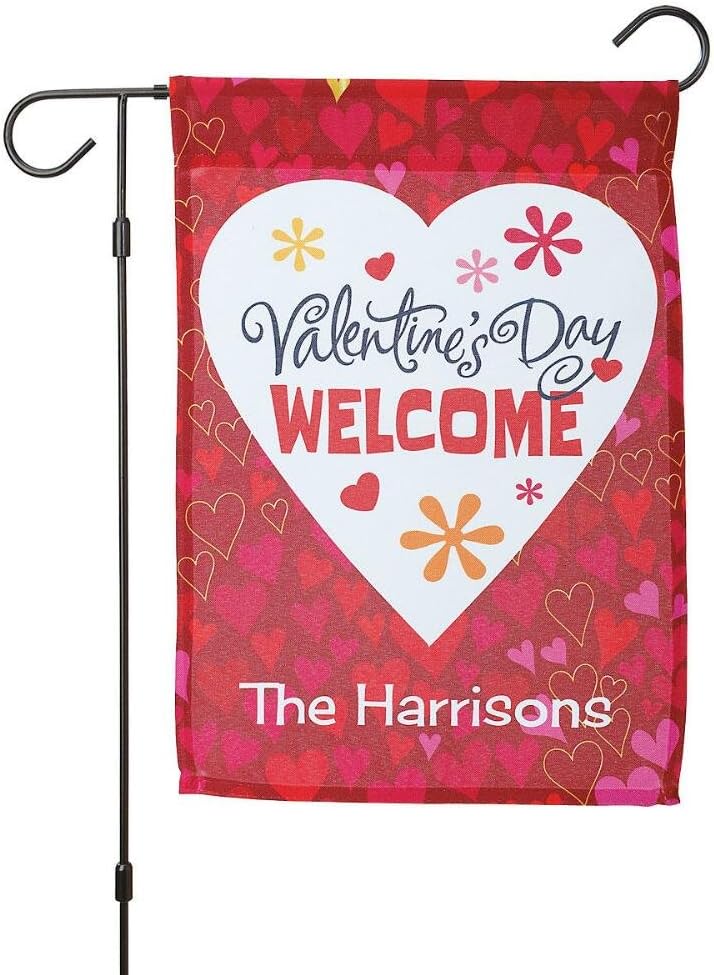 Personalized Valentine Single-Sided Garden Flag - 12 X 18 inch ...