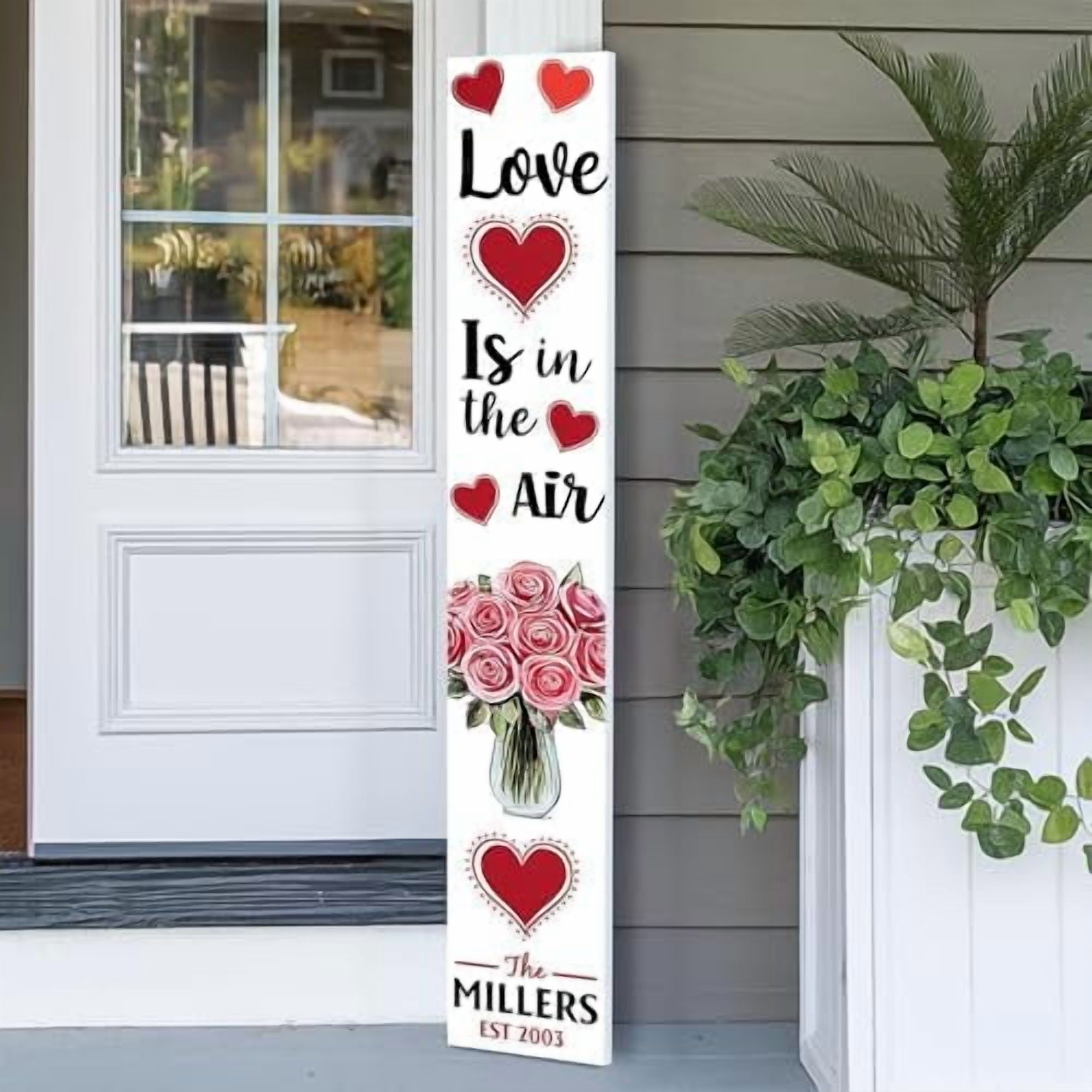 Personalized Valentines Day Porch Sign for Front Door, Custom Valentine ...