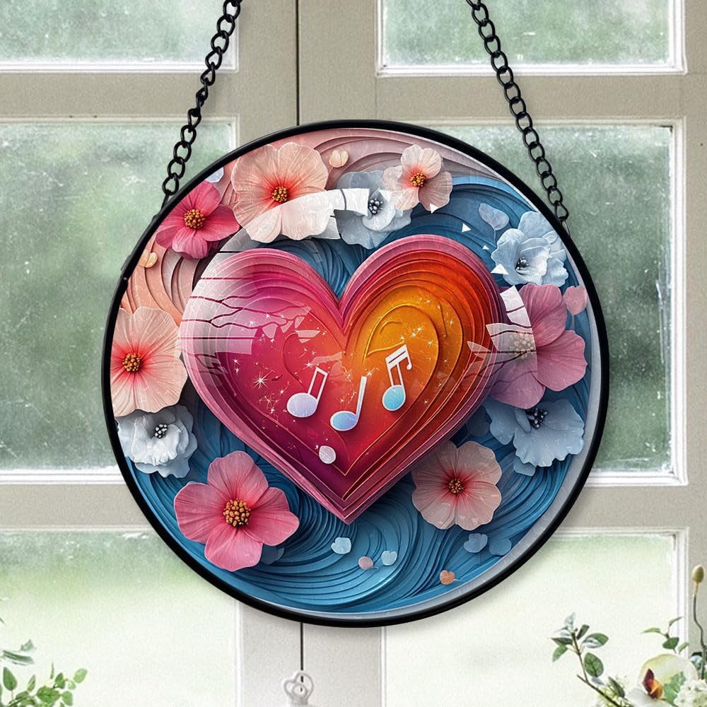 Personalized Valentines Day Suncatcher Stained Glass, Valentines Day ...