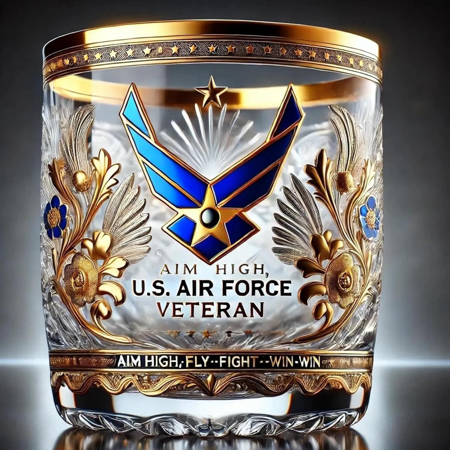 Personalized Veteran Tribute Set - Bottle & Glass For 250th U.S ...