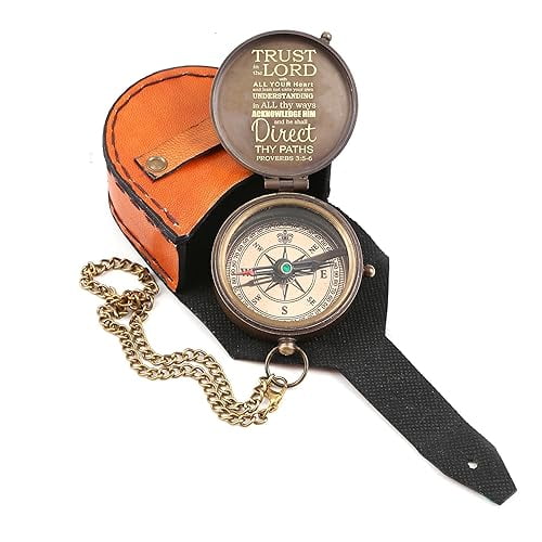 Personalized Vintage Nautical Compass - Small Pocket Antique Brass ...