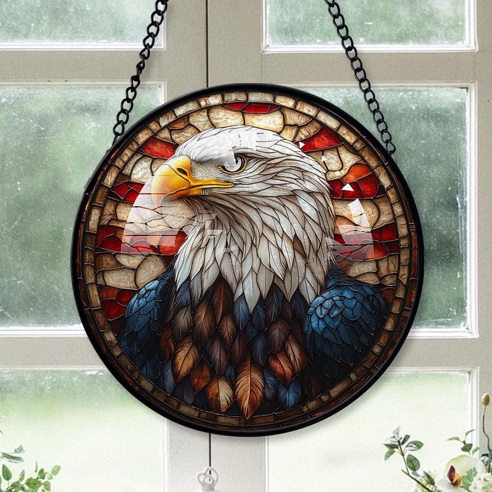 Personalized Vintage Patriotic Suncatcher Stained Glass, Vintage ...