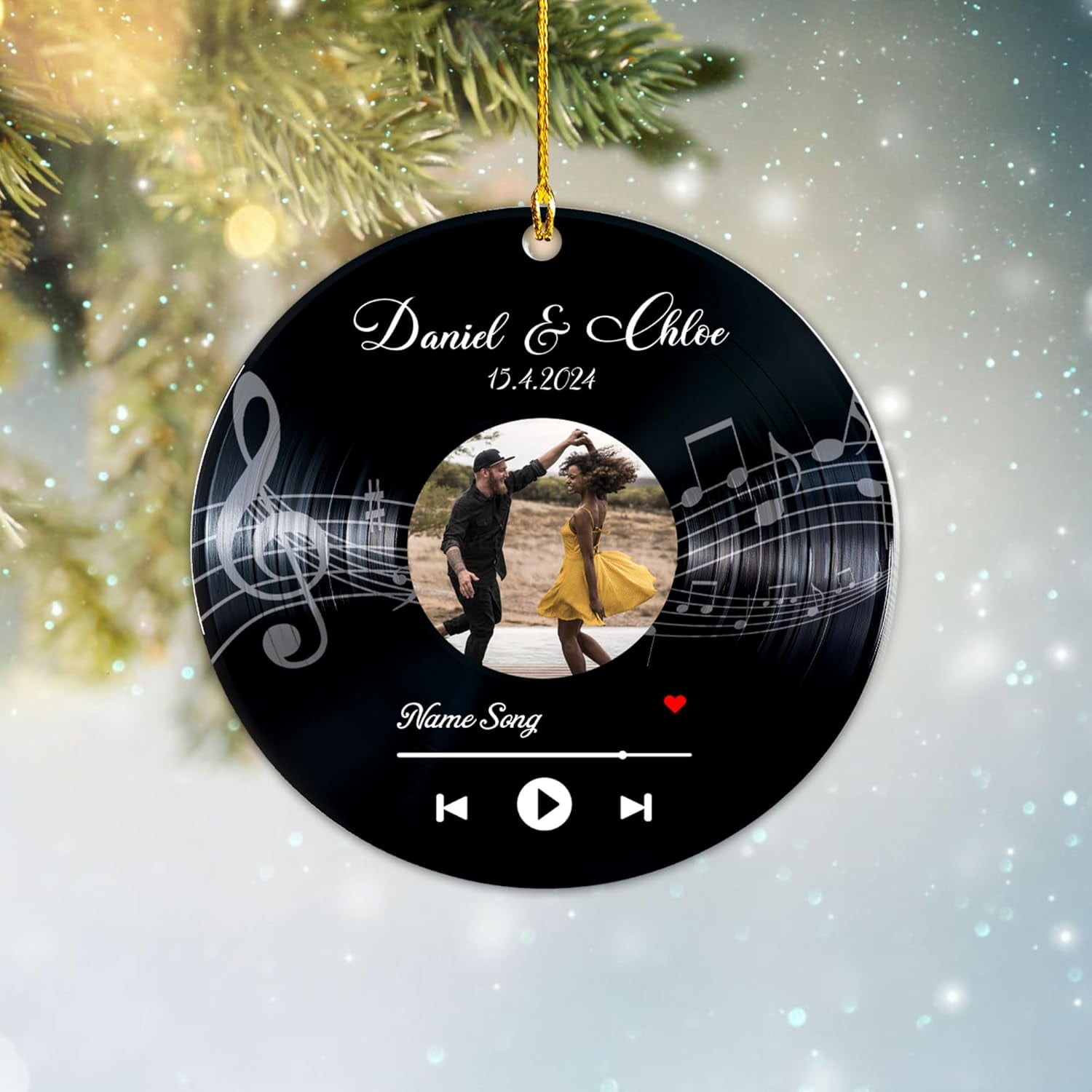 Personalized Vinyl Records Machine Ornament, Vinyl Record Ornament ...