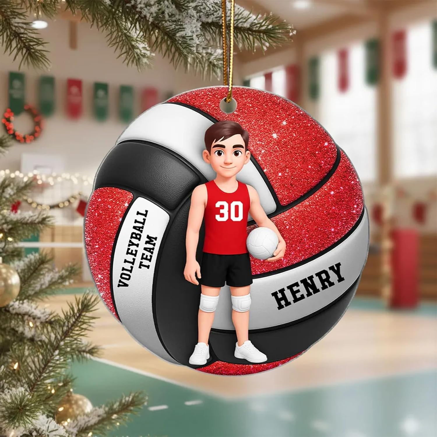 Personalized Volleyball Christmas Ornament for Boys, Custom Name ...
