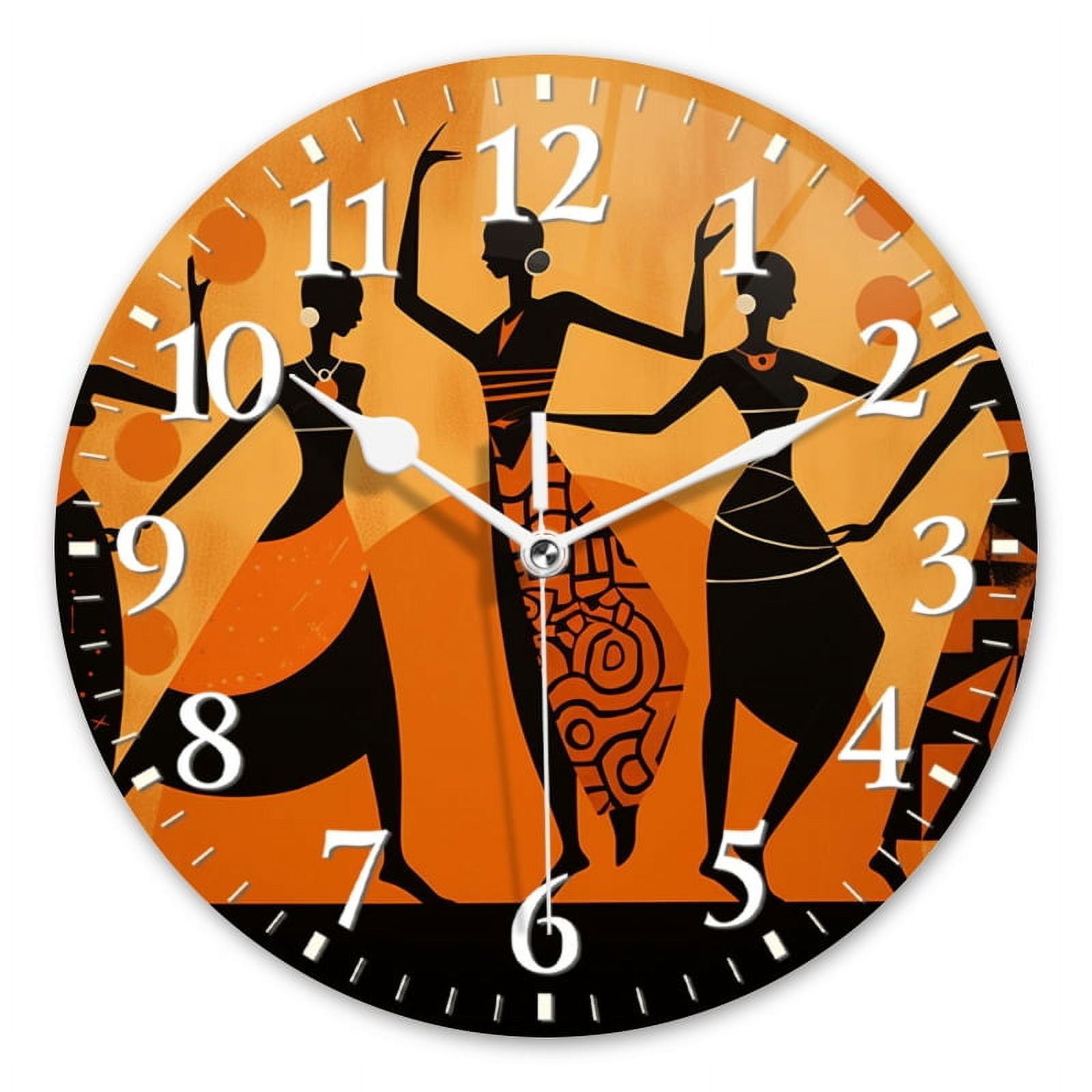 Decorative Round Wall Clocks Non-Ticking Silent Battery Operated Clocks ...