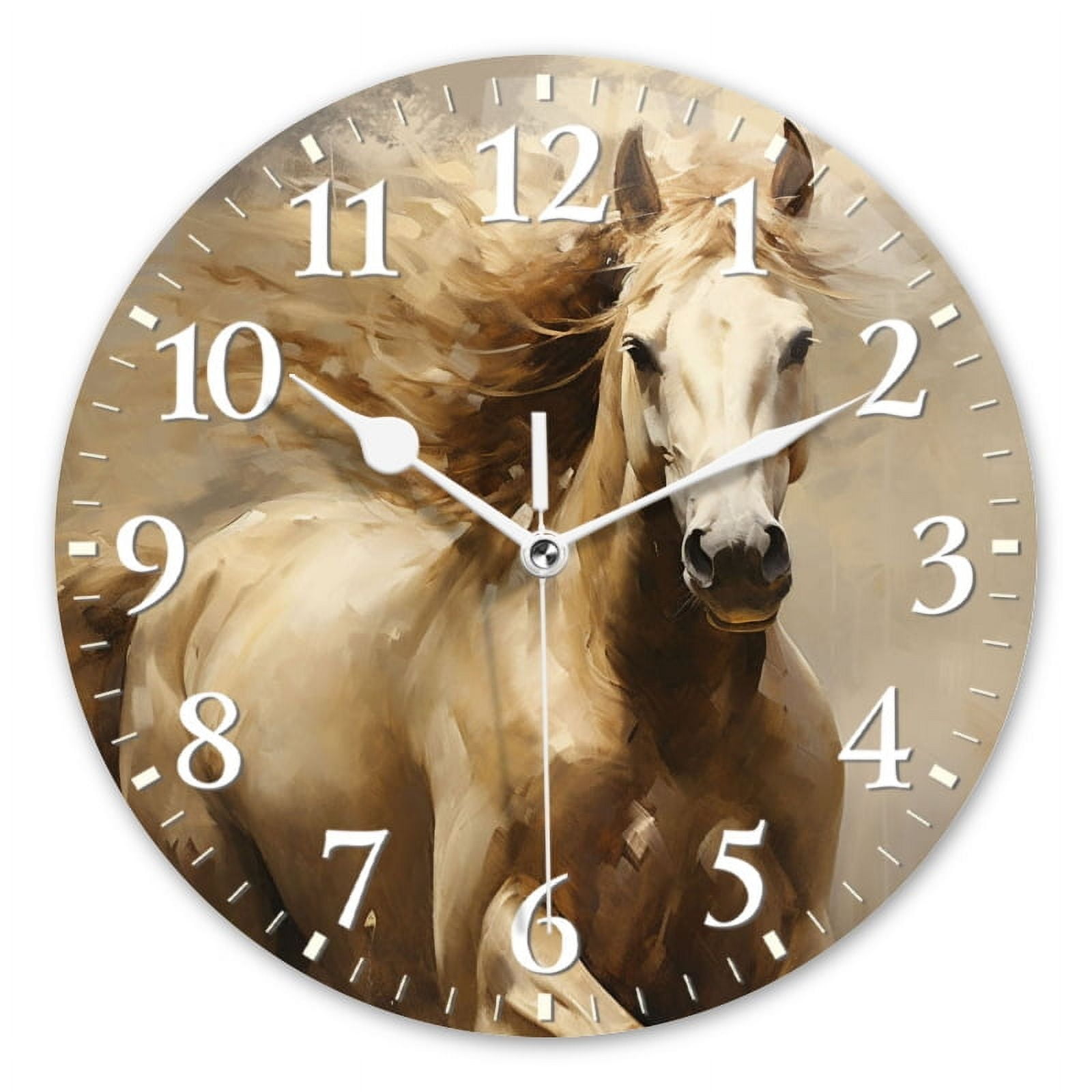 Decorative Round Wall Clocks Non-Ticking Silent Battery Operated Clocks ...