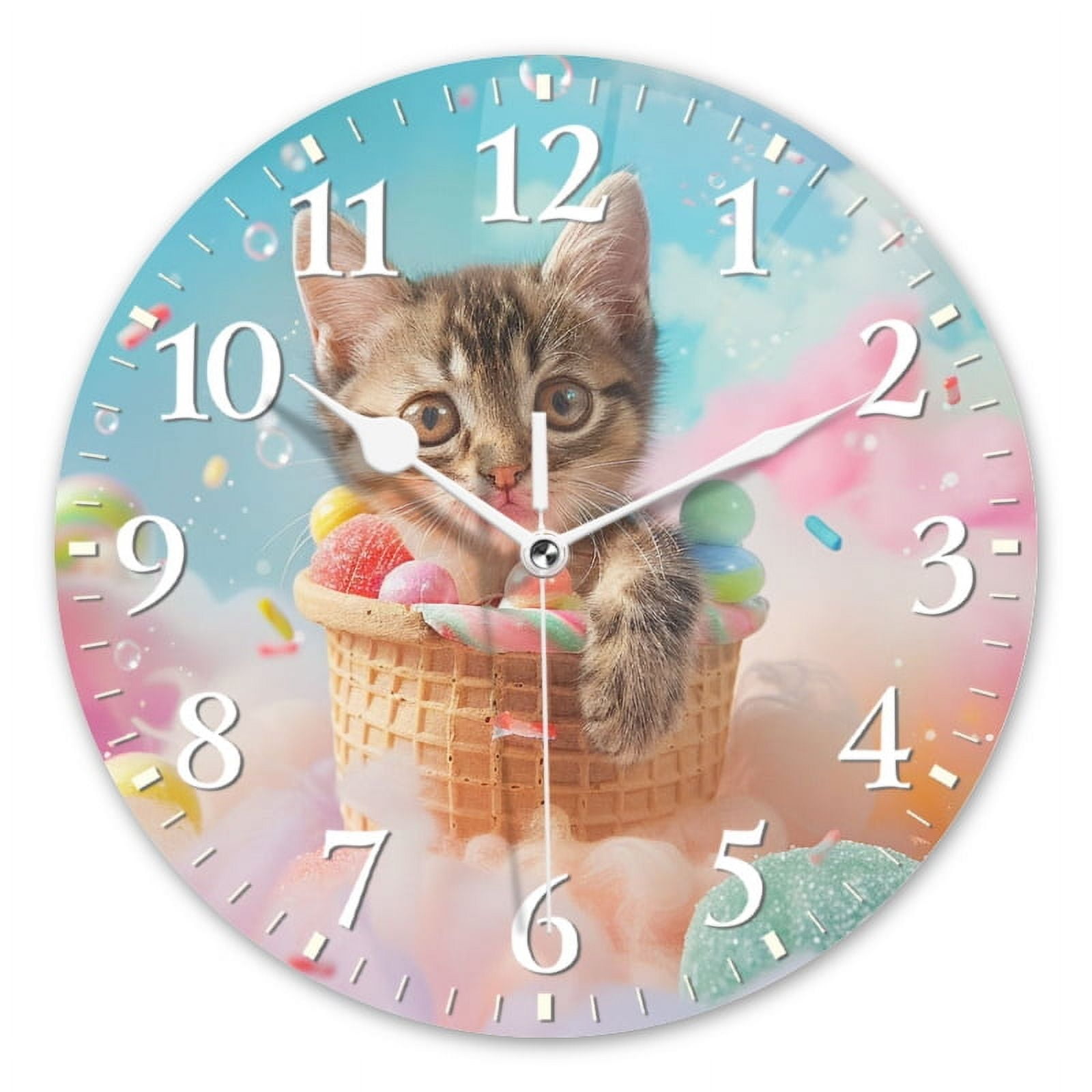 Non-Ticking Silent Wall Clocks Battery Operated Personalized Decor ...