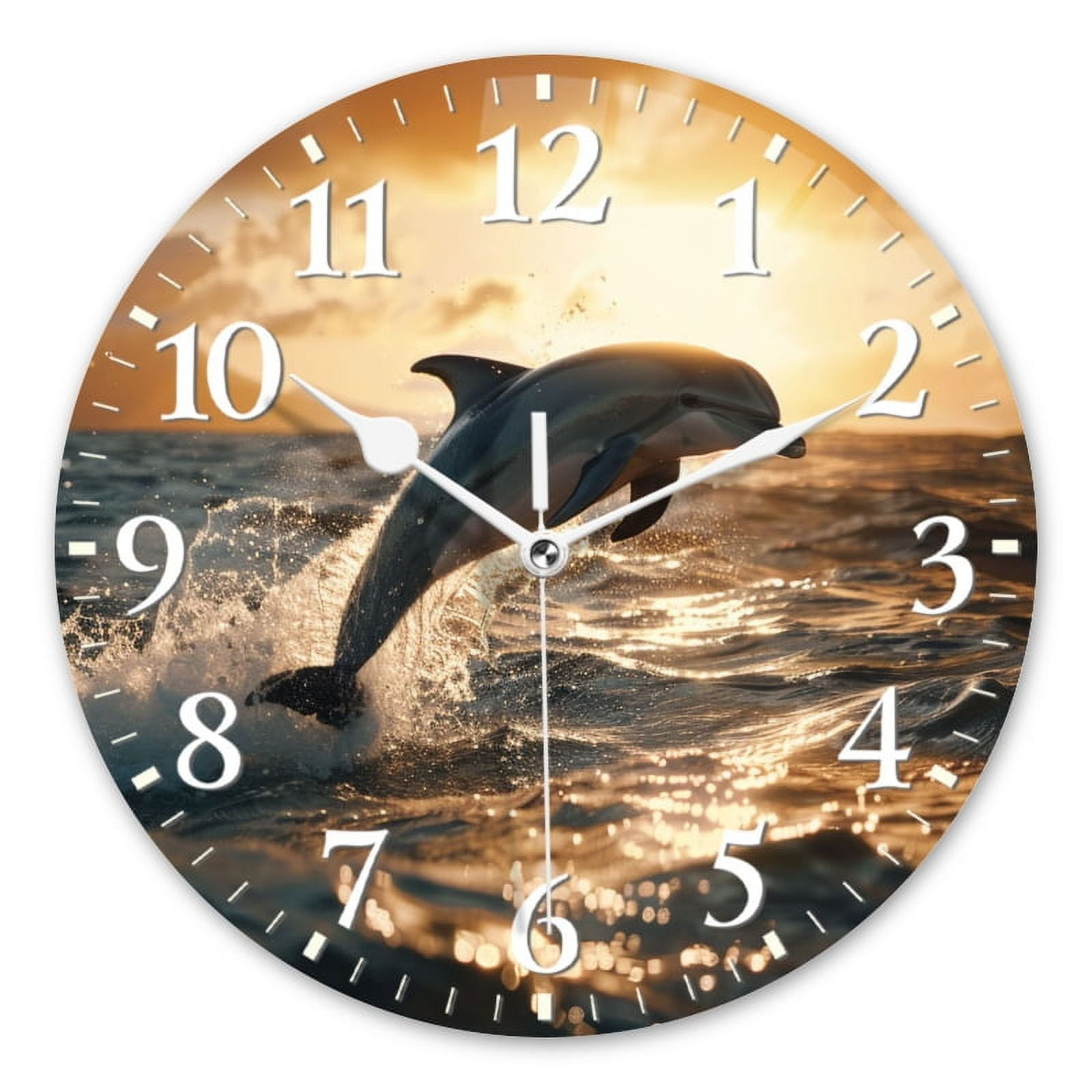 Decorative Round Wall Clocks Non-Ticking Silent Battery Operated Clocks ...