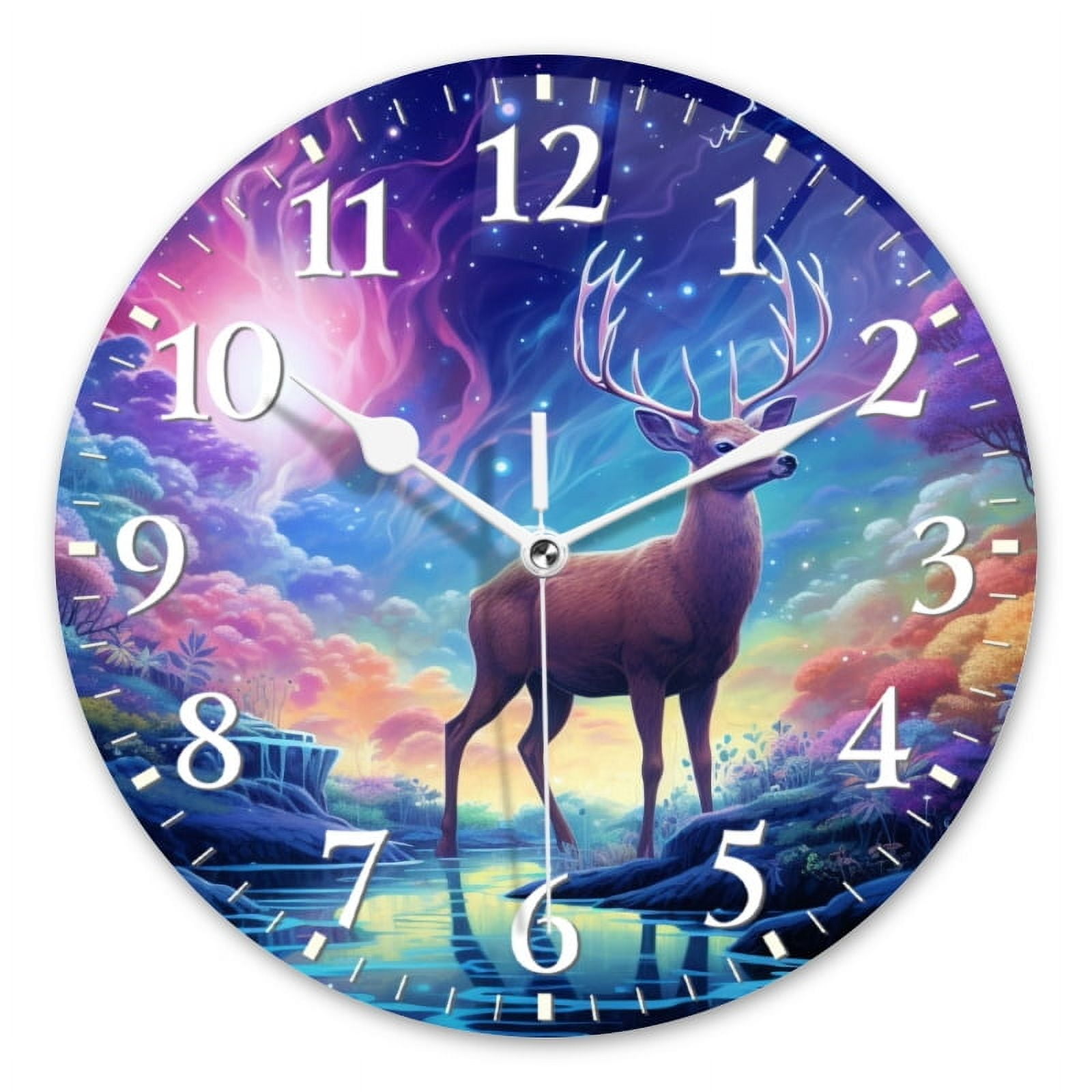Decorative Round Wall Clocks Non-Ticking Silent Battery Operated Clocks ...