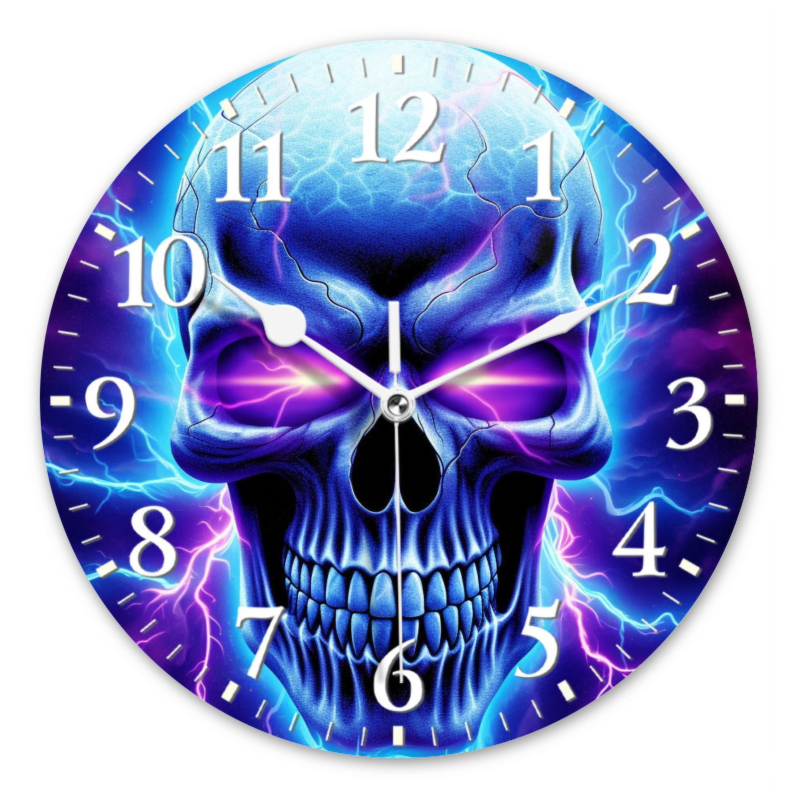 Round Analog Wall Clocks Battery Operated Clcoks Non-Ticking Silent ...