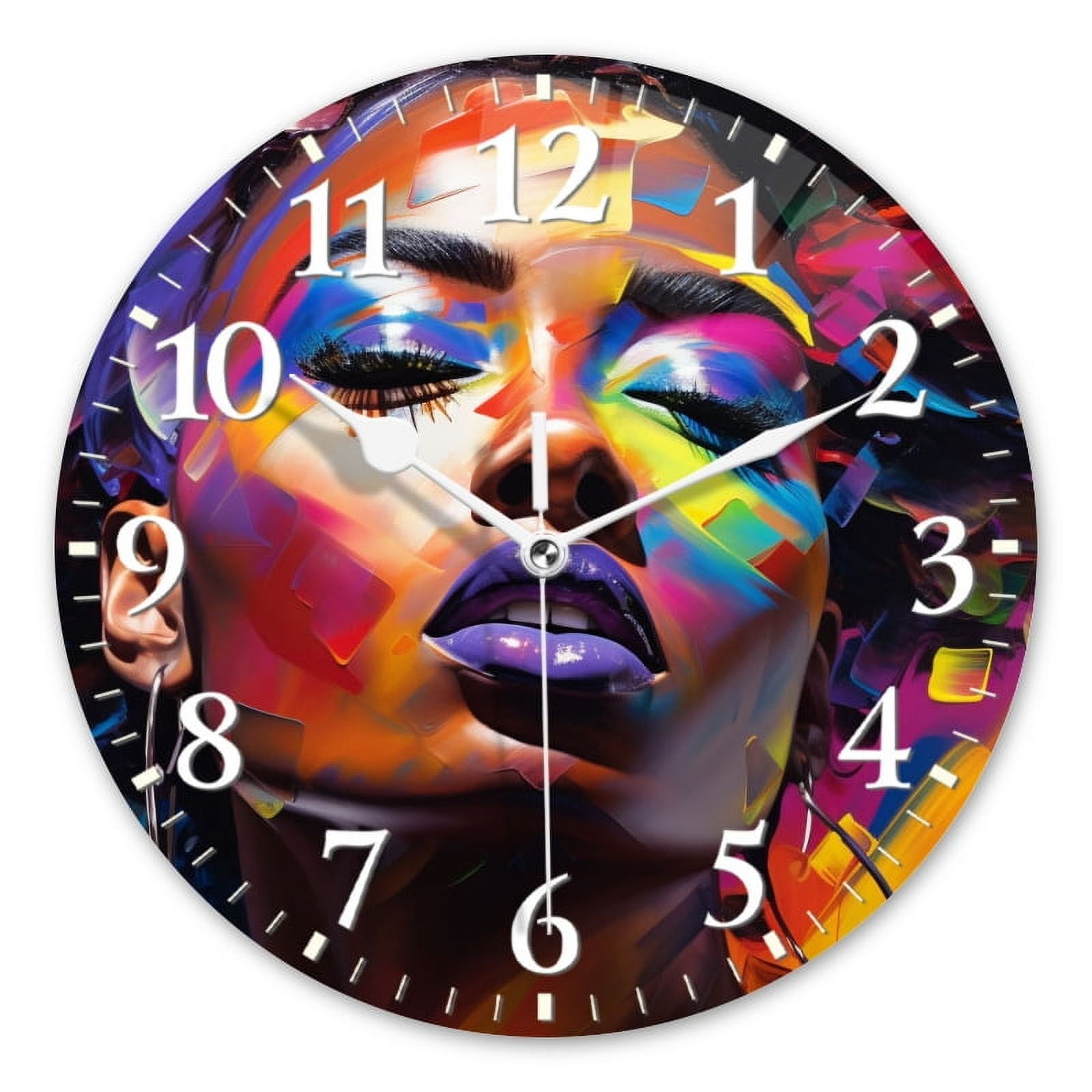 Decorative Round Wall Clocks Non-Ticking Silent Battery Operated Clocks ...