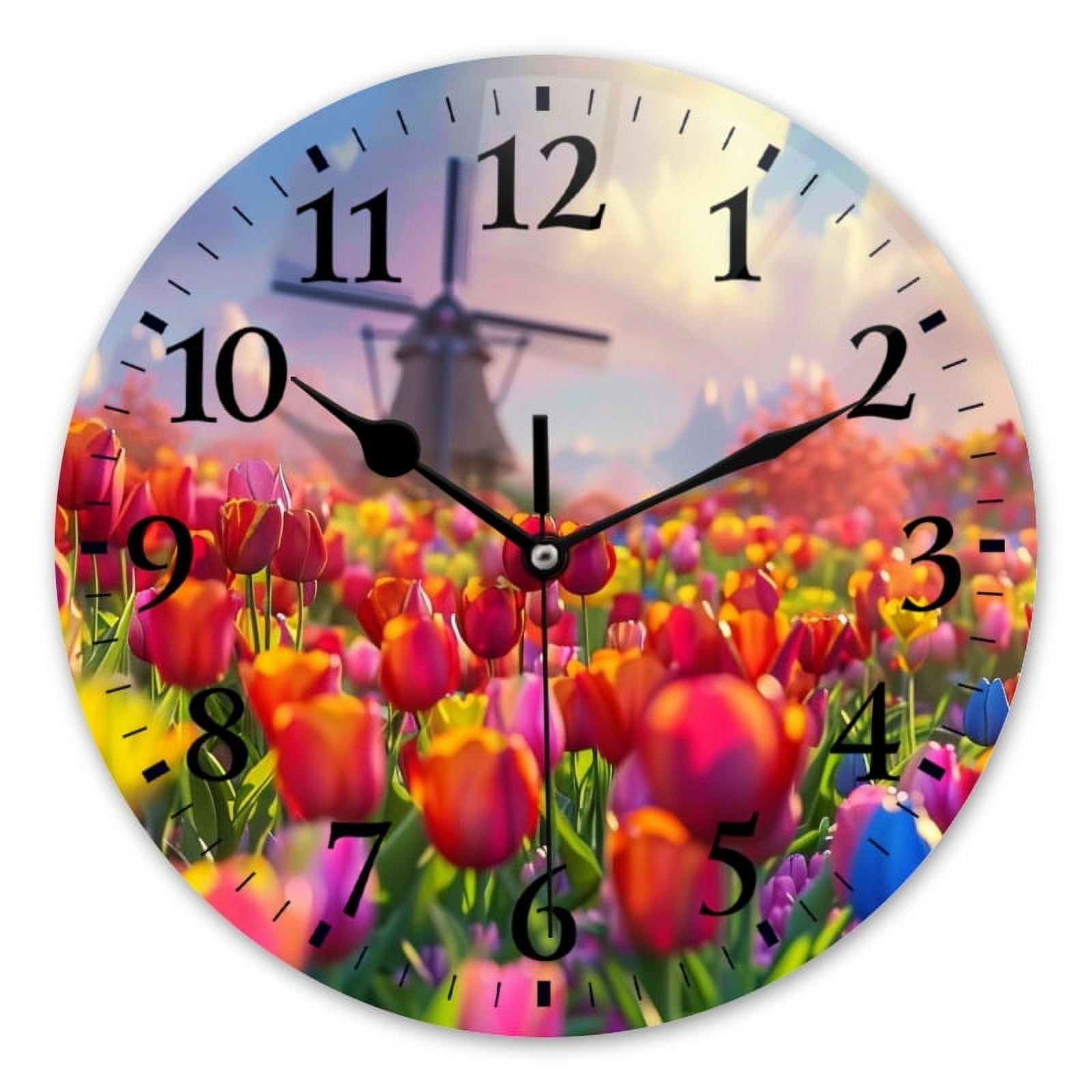 Non-Ticking Silent Wall Clocks Battery Operated Personalized Decor ...