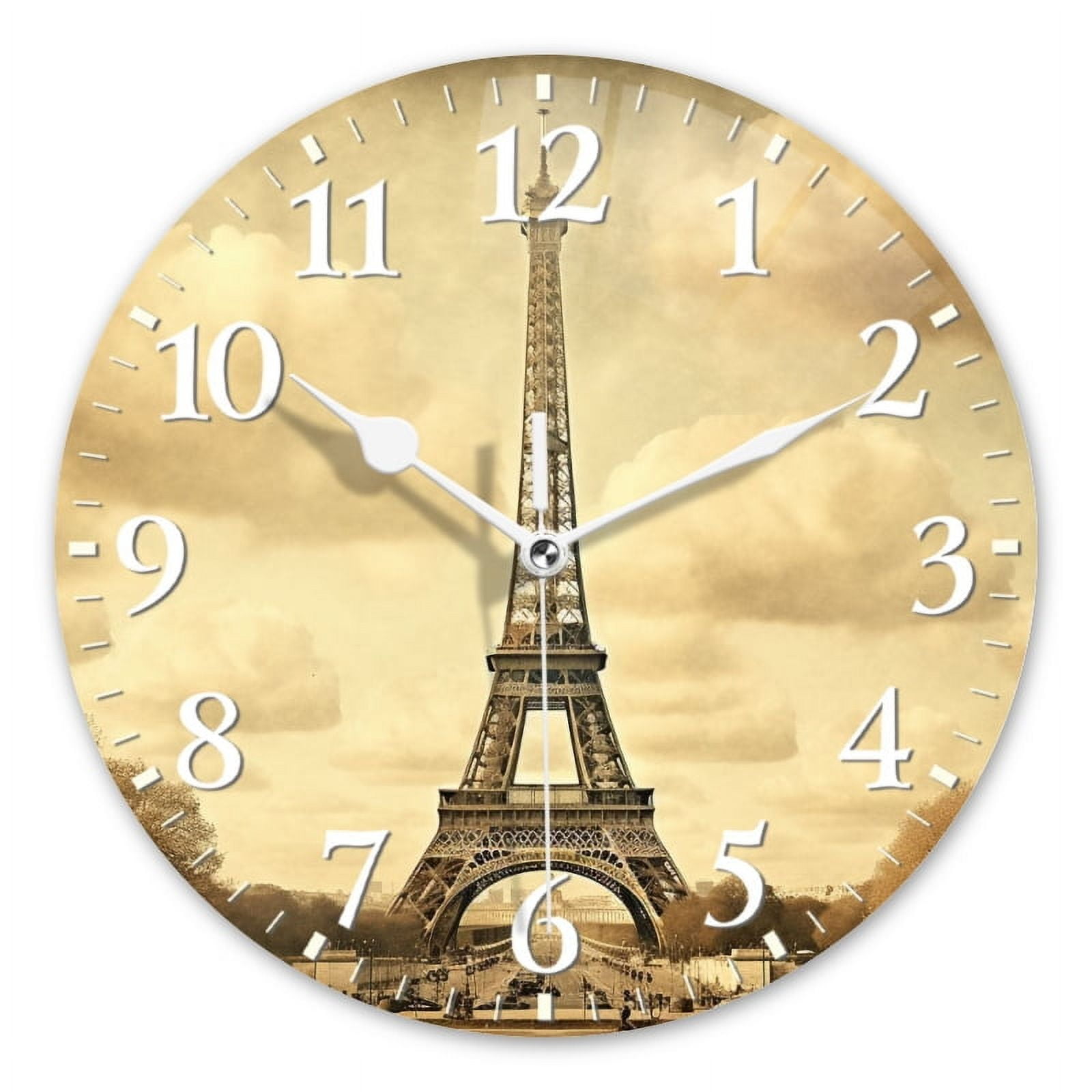 Decorative Round Wall Clocks Non-Ticking Silent Battery Operated Clocks ...