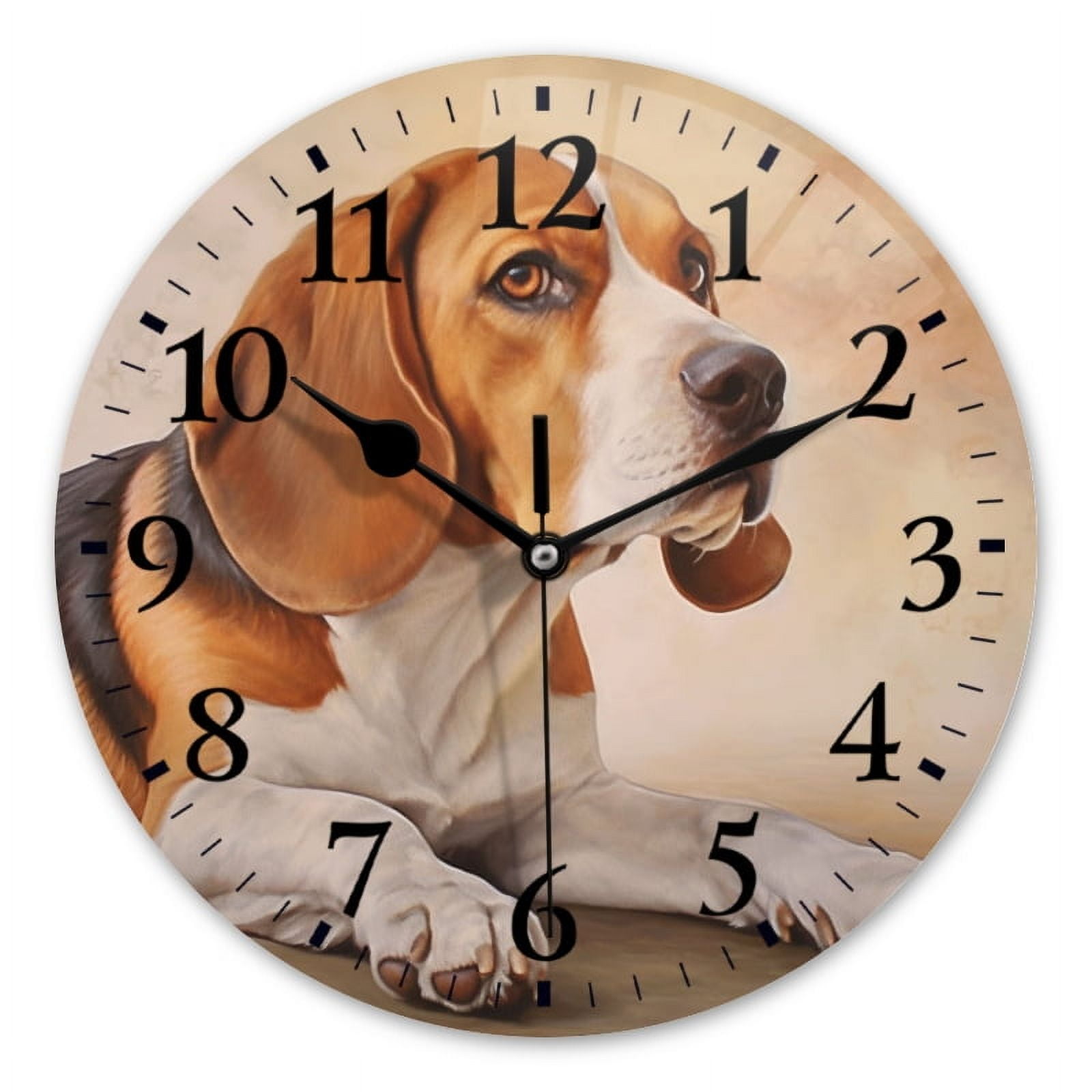 Round Analog Wall Clocks with Non-Ticking Sweep Movement,Battery Operated Clcoks Decorative for ...