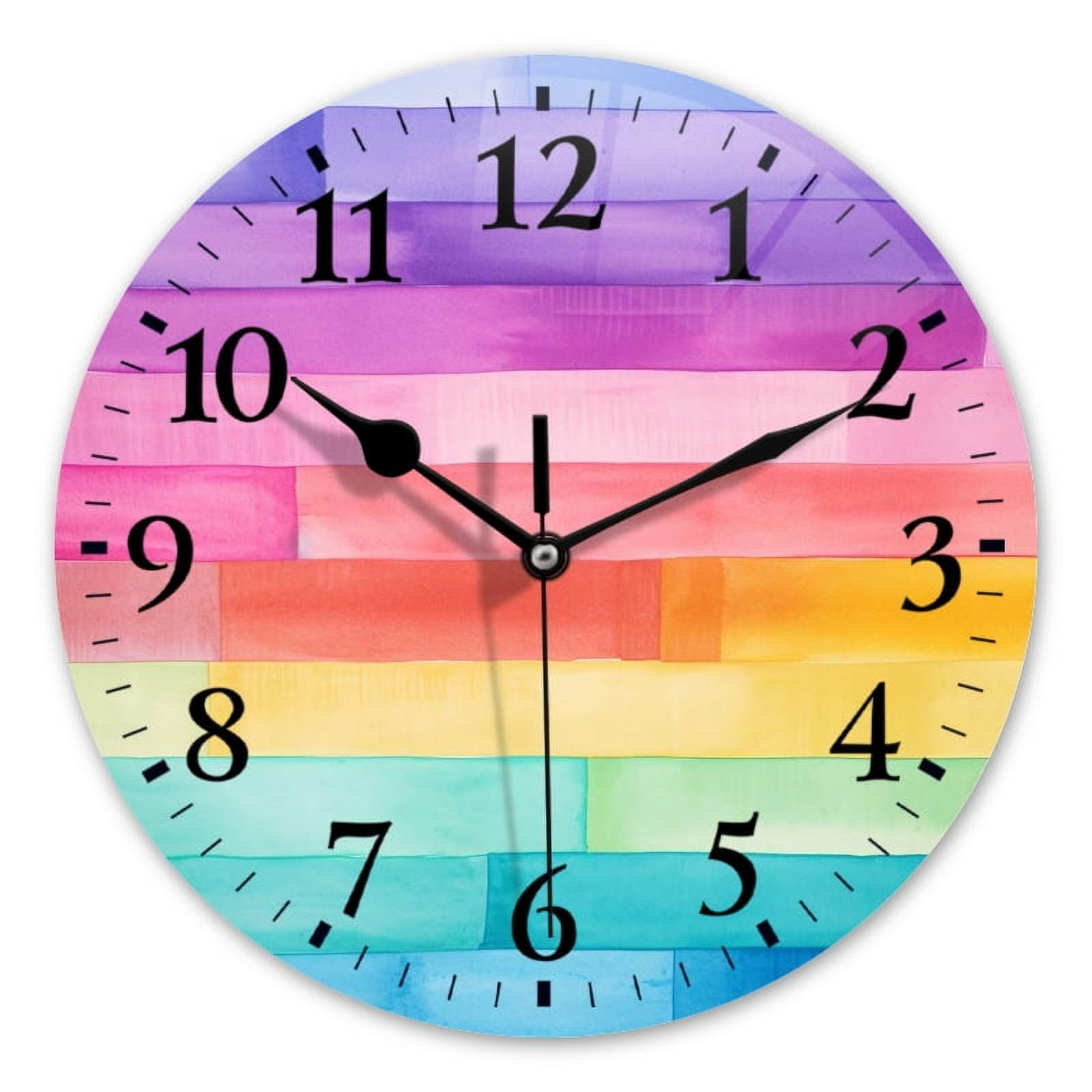 Personalized Wall Clock Non-Ticking Silent Clocks Battery Operated ...